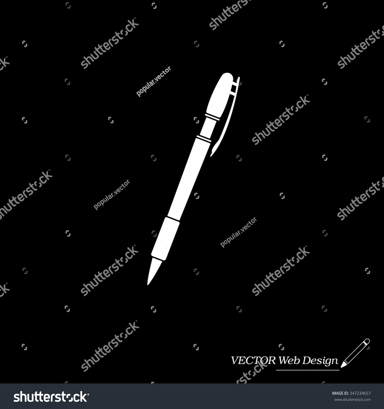 Vector Ballpoint Pen Icon Stock Vector (Royalty Free) 347234657 ...
