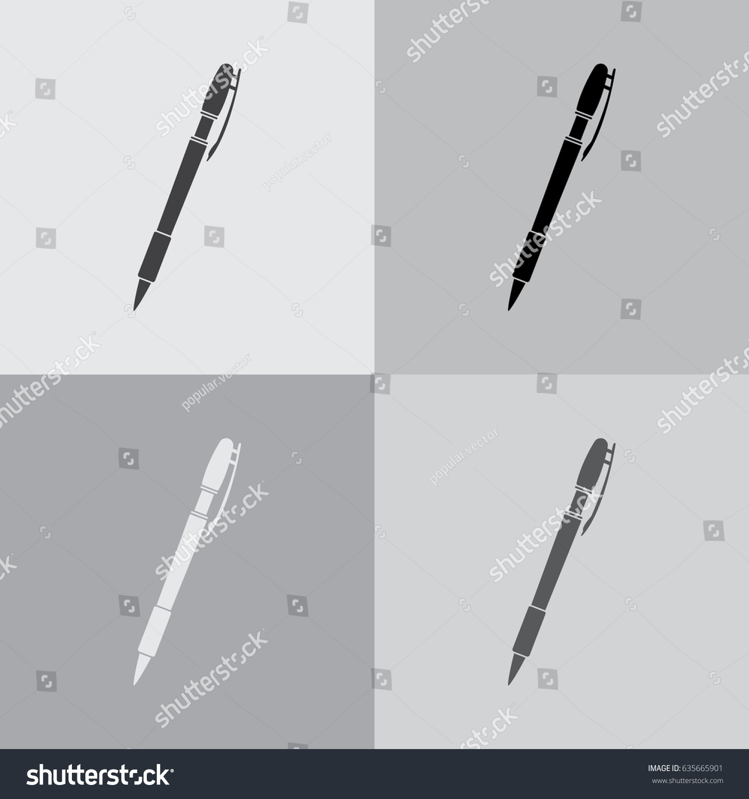 Vector Ballpoint Pen Icon Stock Vector (Royalty Free) 635665901 ...