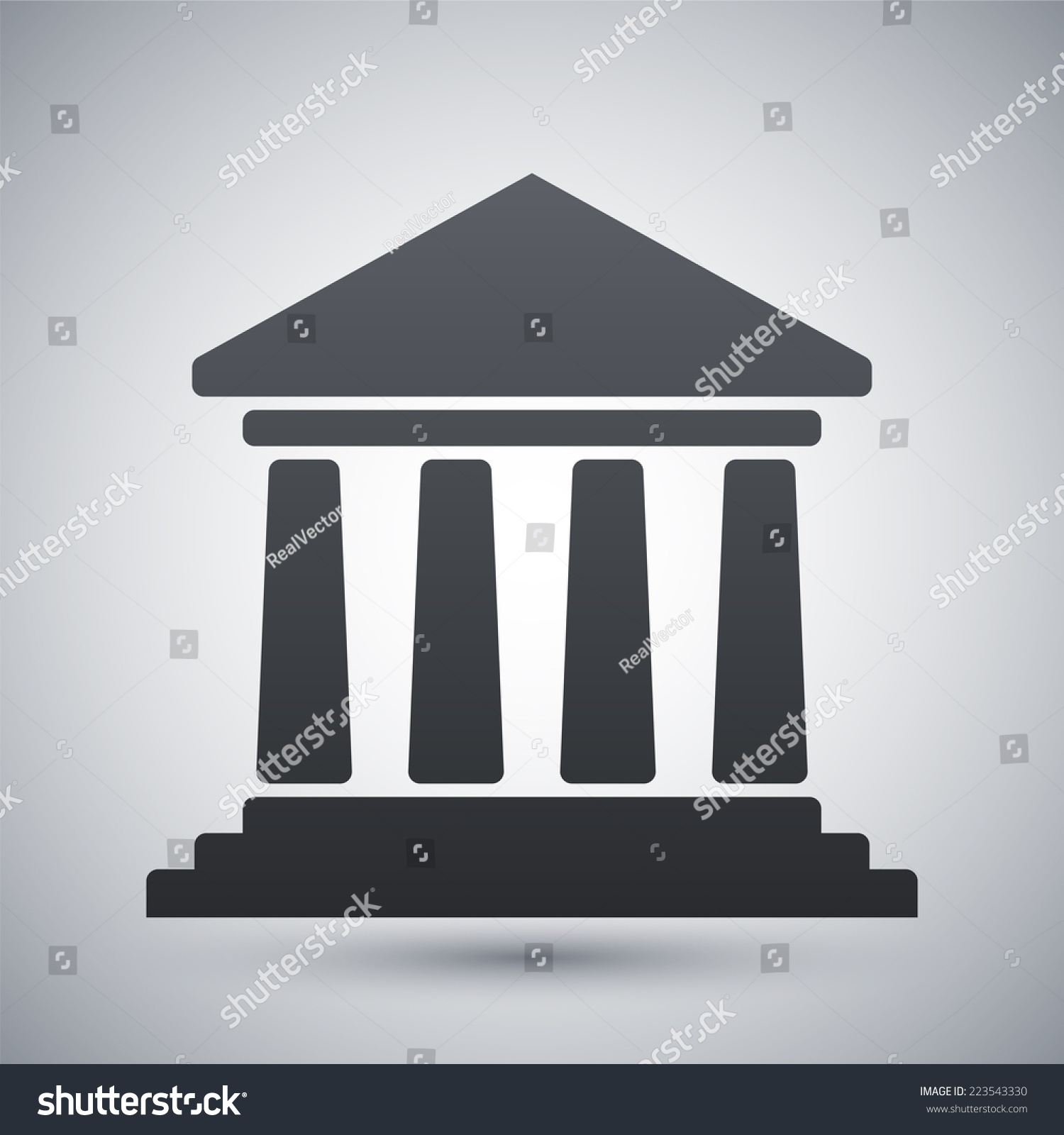 Vector Bank Building Icon Stock Vector (Royalty Free) 223543330 ...