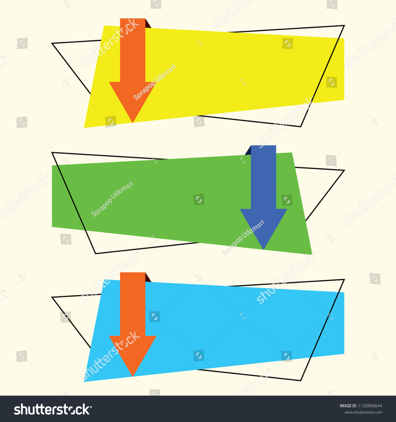 Vector Banner Blank Template Label Design Stock Vector (Royalty Free ...