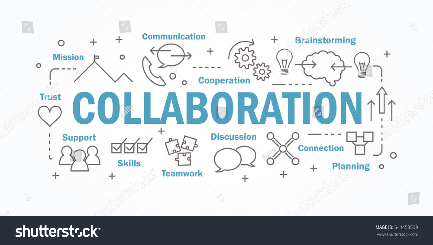 Vector Banner Flat Design Collaboration Concept Stock Vector (Royalty ...