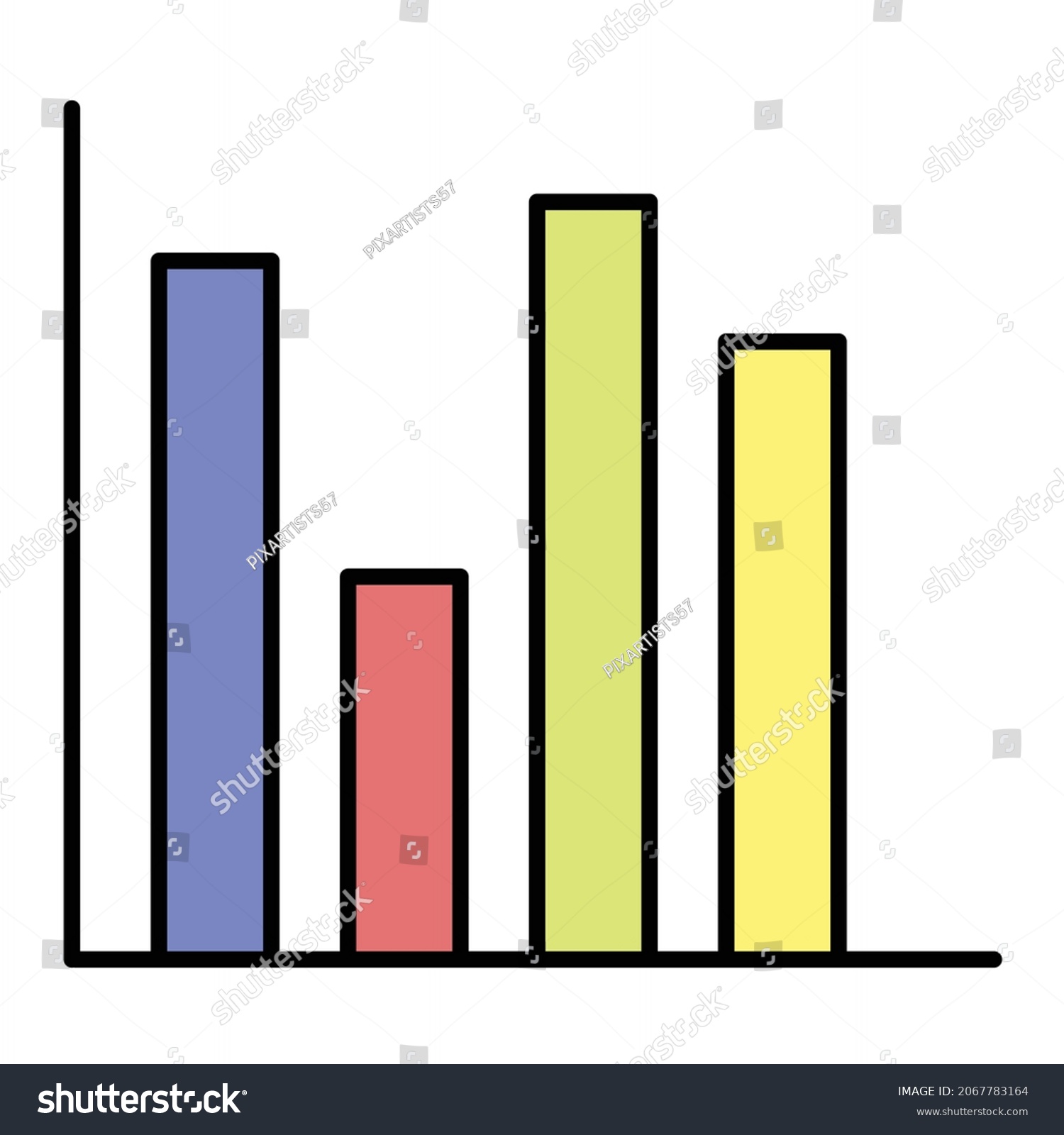 Vector Bar Chart Filled Outline Icon Stock Vector (Royalty Free ...