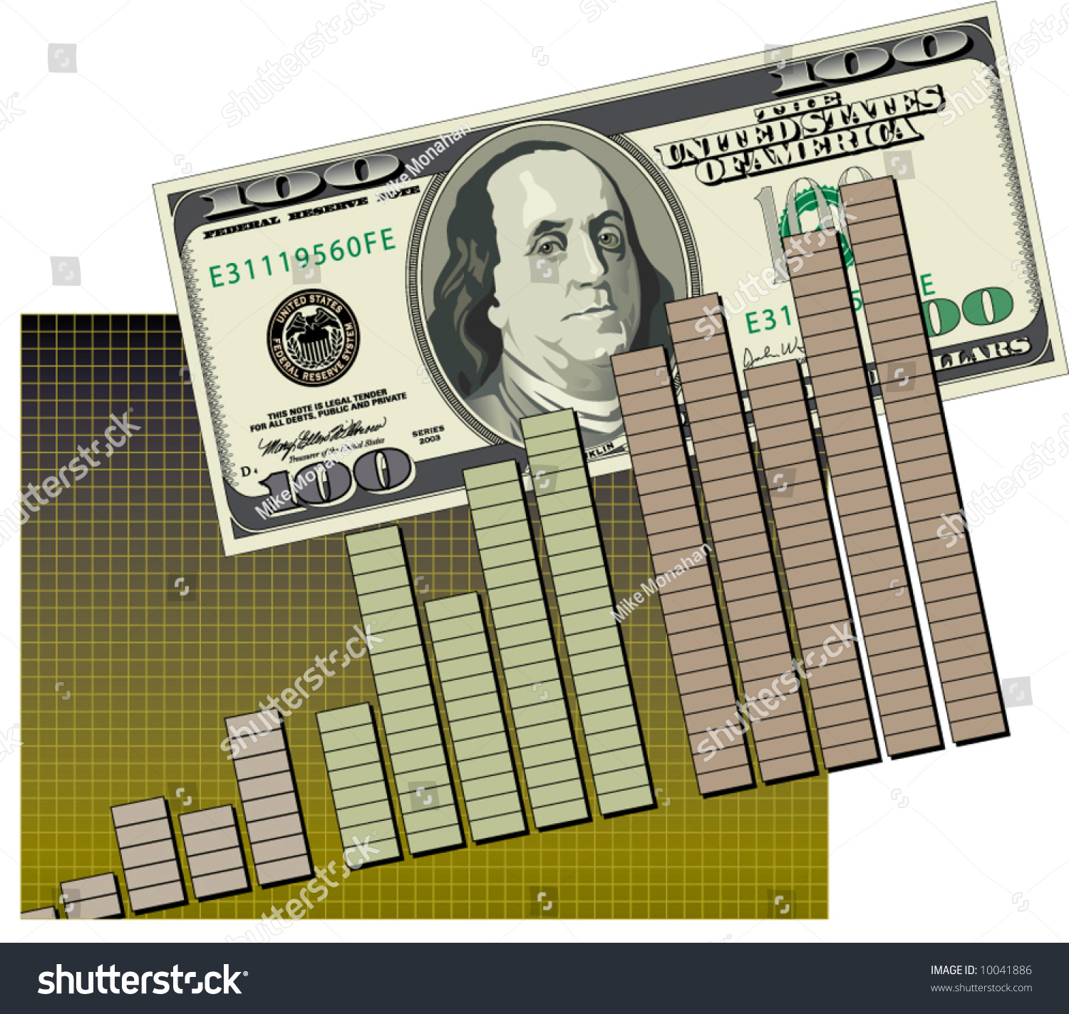Vector Bar Graph 100 Dollar Bill: vector de stock (libre de regalías ...