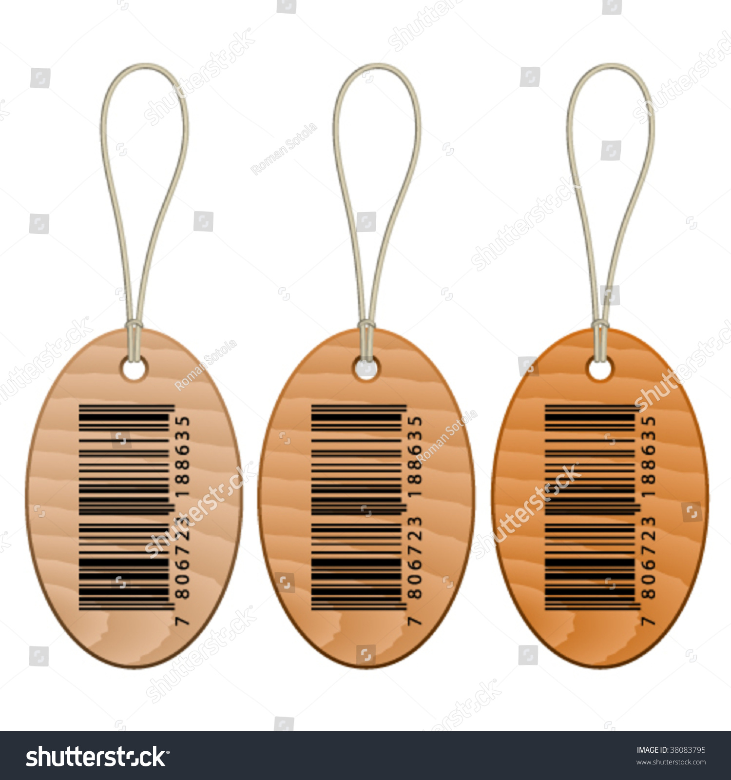 Vector Barcode Wooden Tags Stock Vector (Royalty Free) 38083795 ...