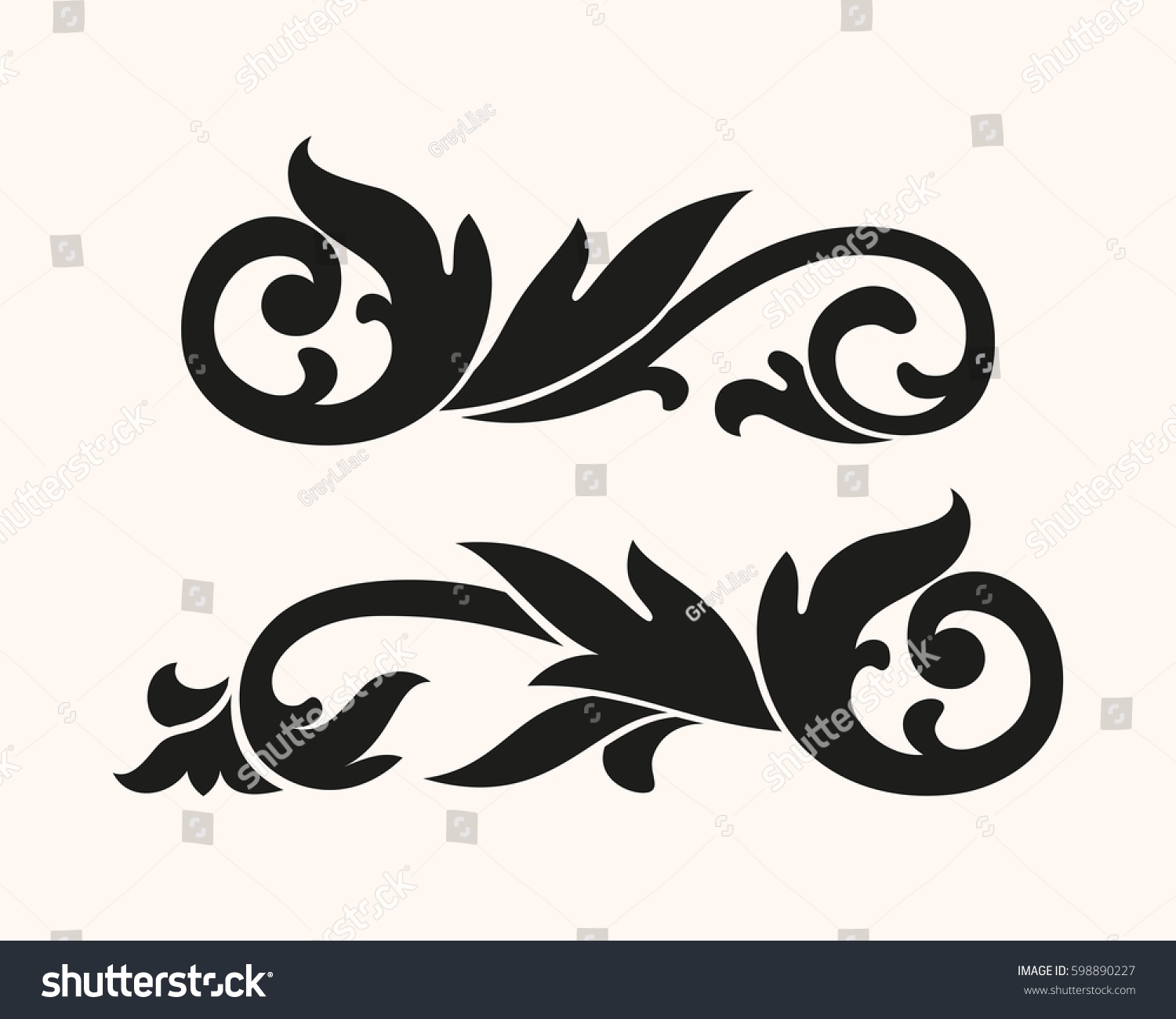 Vector Baroque Silhouette Vignette Stock Vector 598890227 - Shutterstock