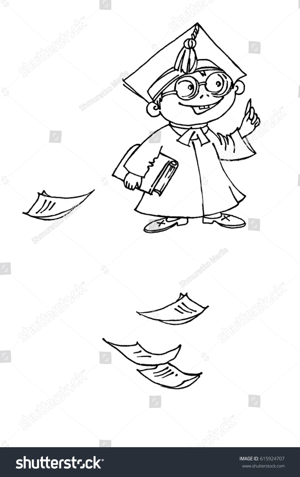 Vector Based Drawing Hand Children Profession Stock Vector (Royalty ...