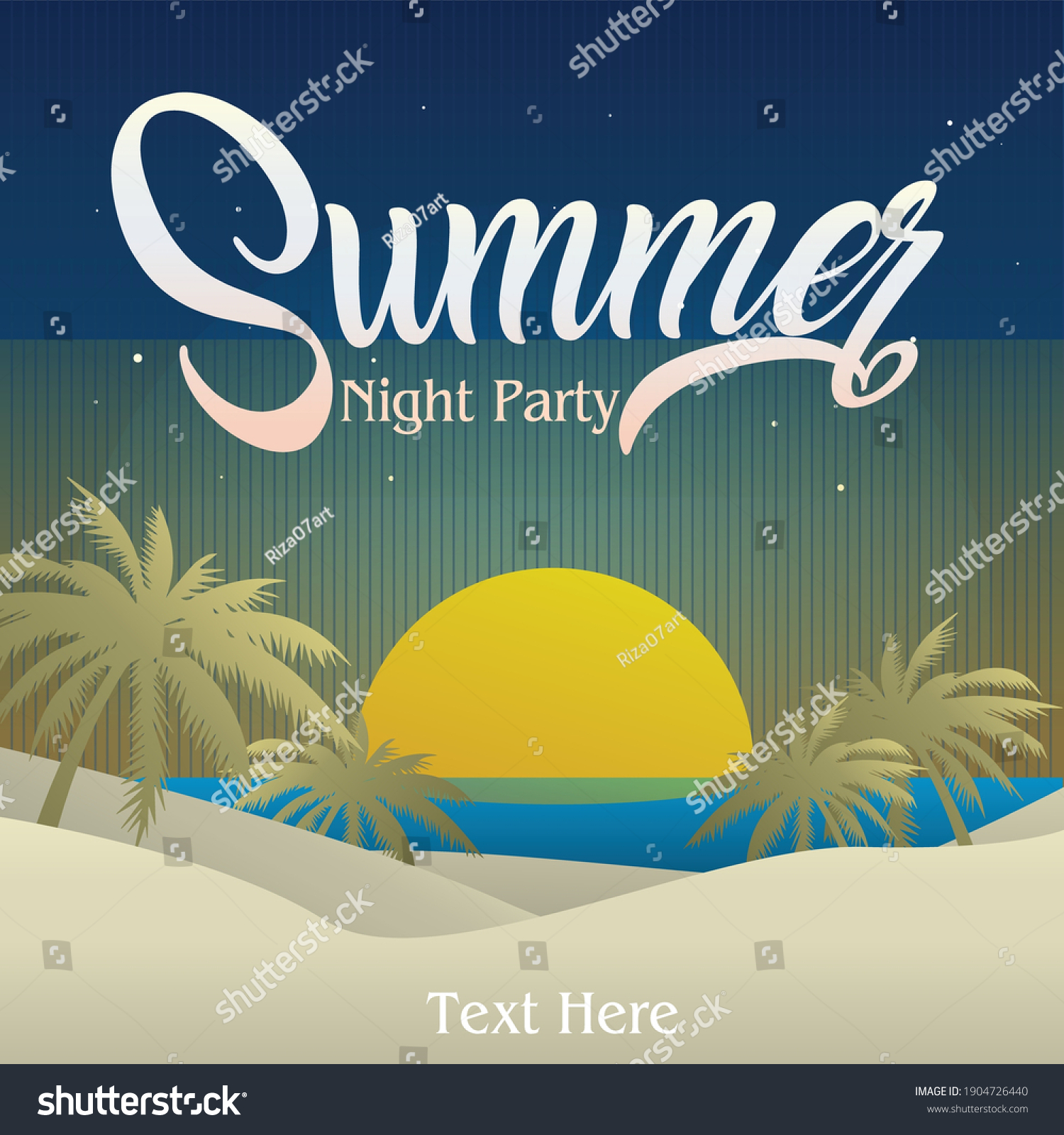 Vector Beach Evening Party Background Poster Stock Vector (Royalty Free ...