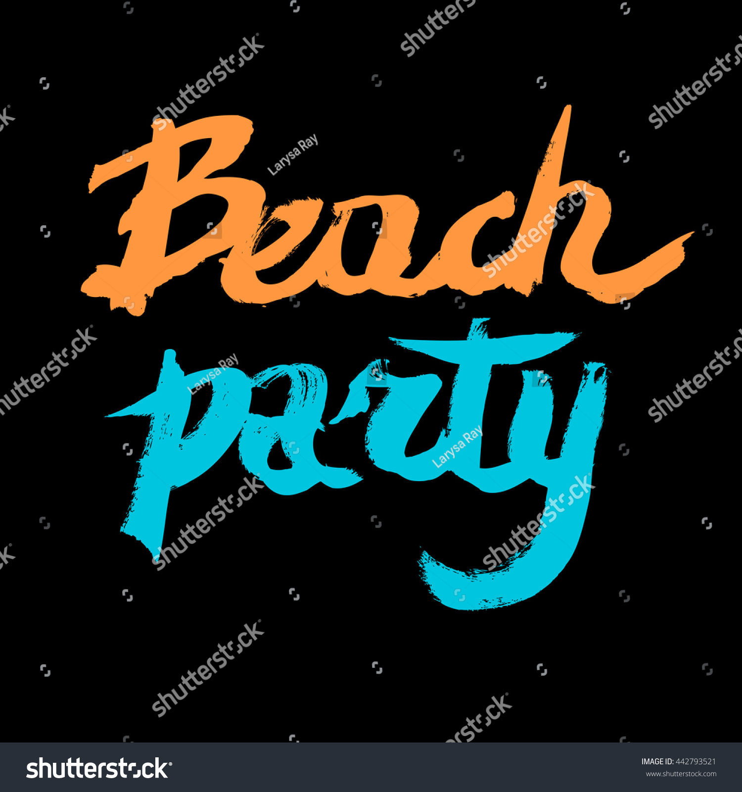 Vector Beach Party Sign: vector de stock (libre de regalías) 442793521