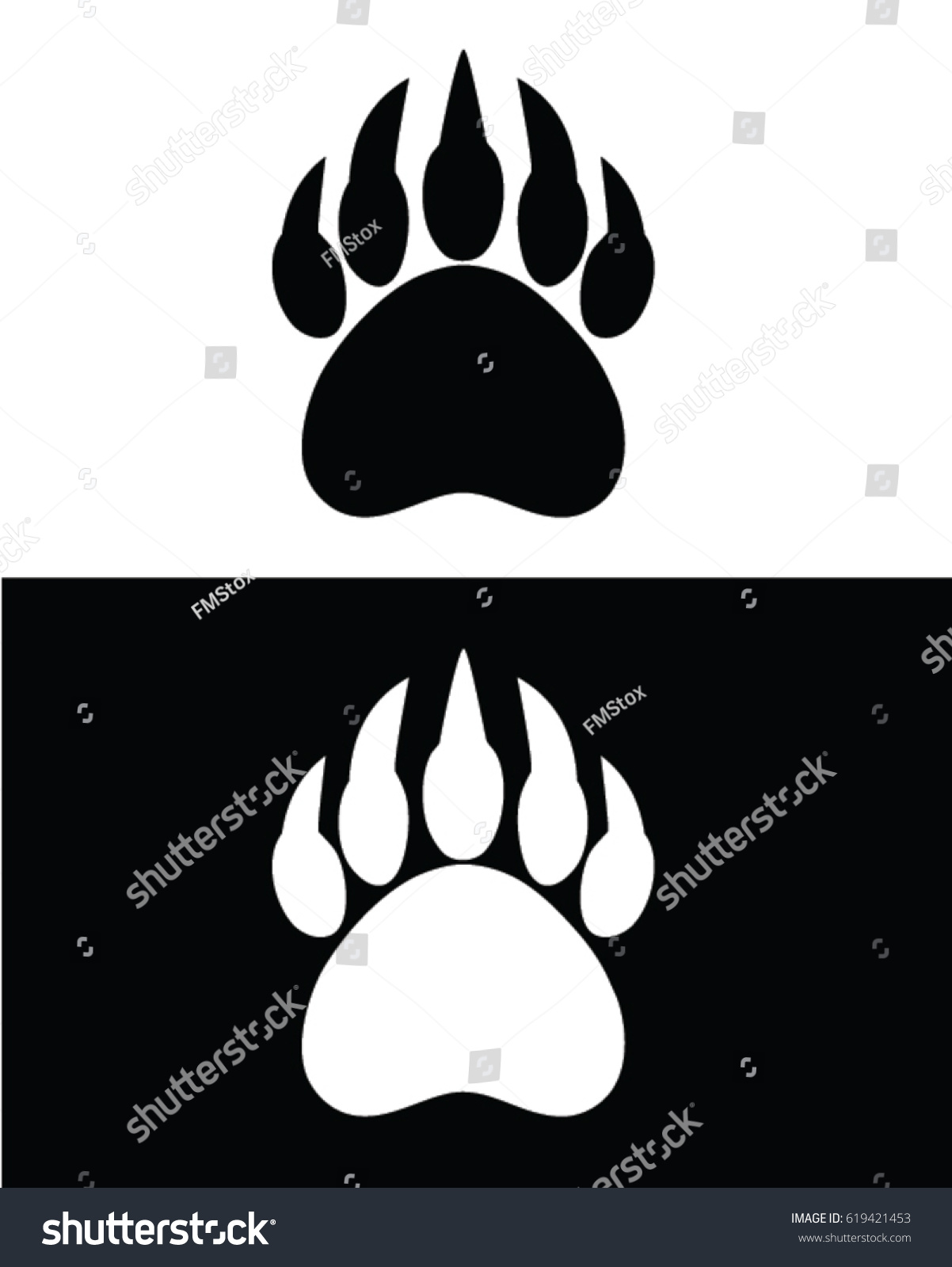 Vector Bear Paw Graphic Stock Vector (Royalty Free) 619421453