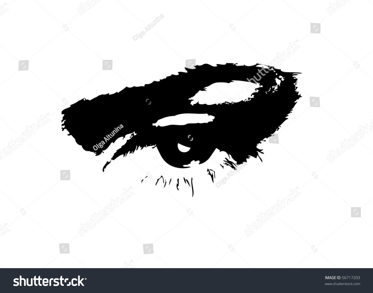 Vector Beautiful Black Eye On White Stock Vector (Royalty Free ...