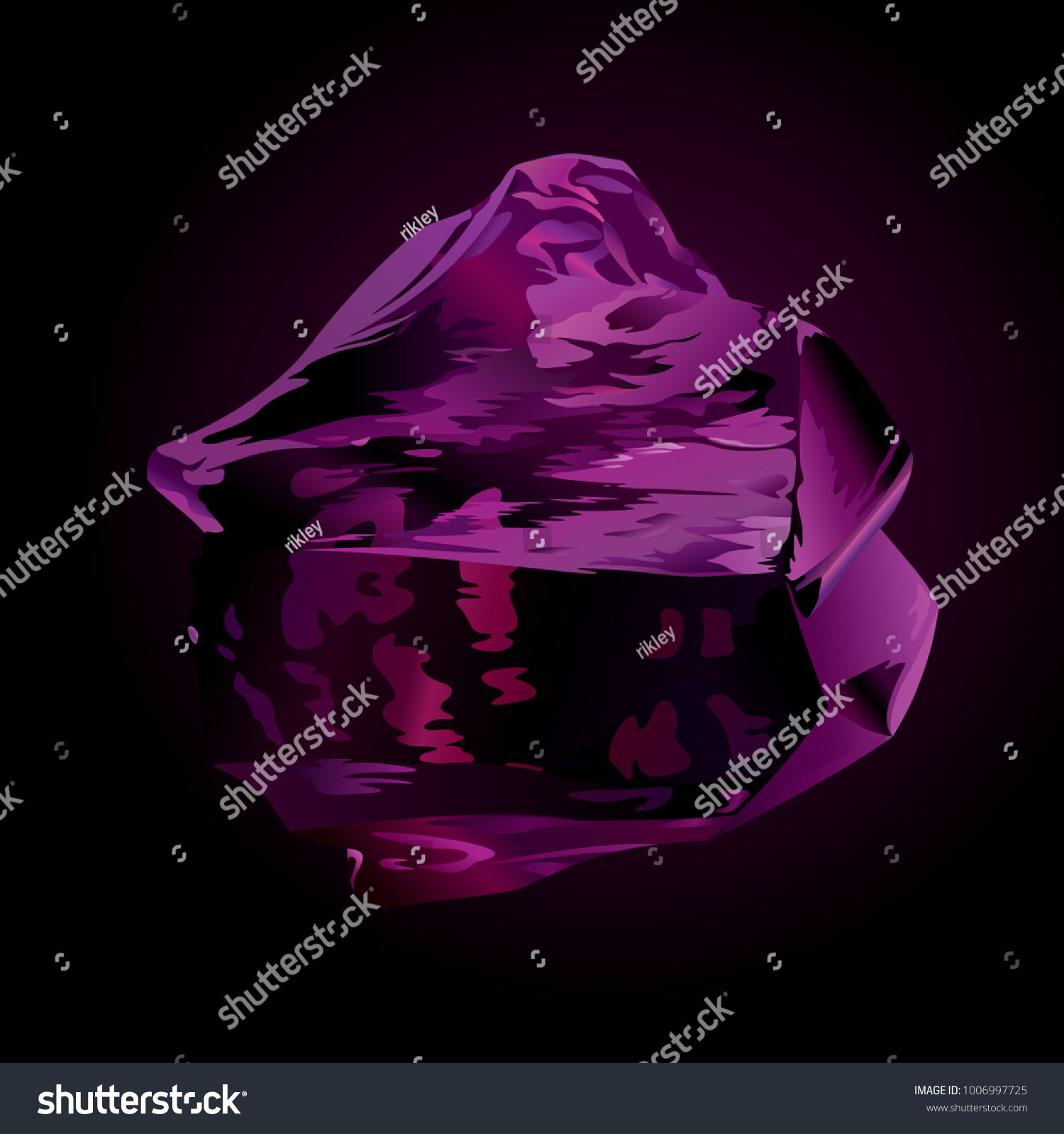 Vector Beautiful Violet Obsidian On Dark Stock Vector (Royalty Free ...