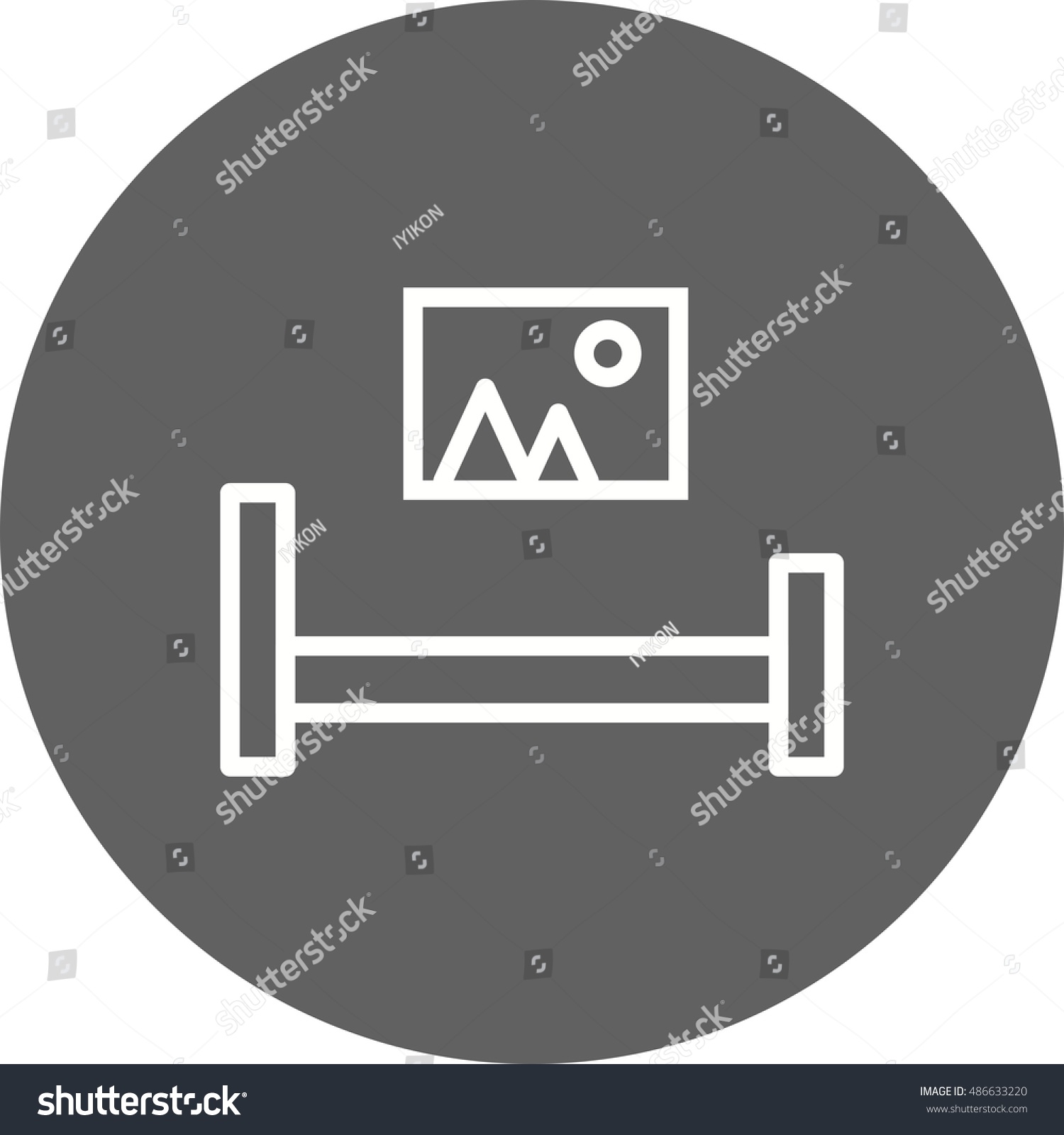 Vector Bed Room Icon Stock Vector (Royalty Free) 486633220