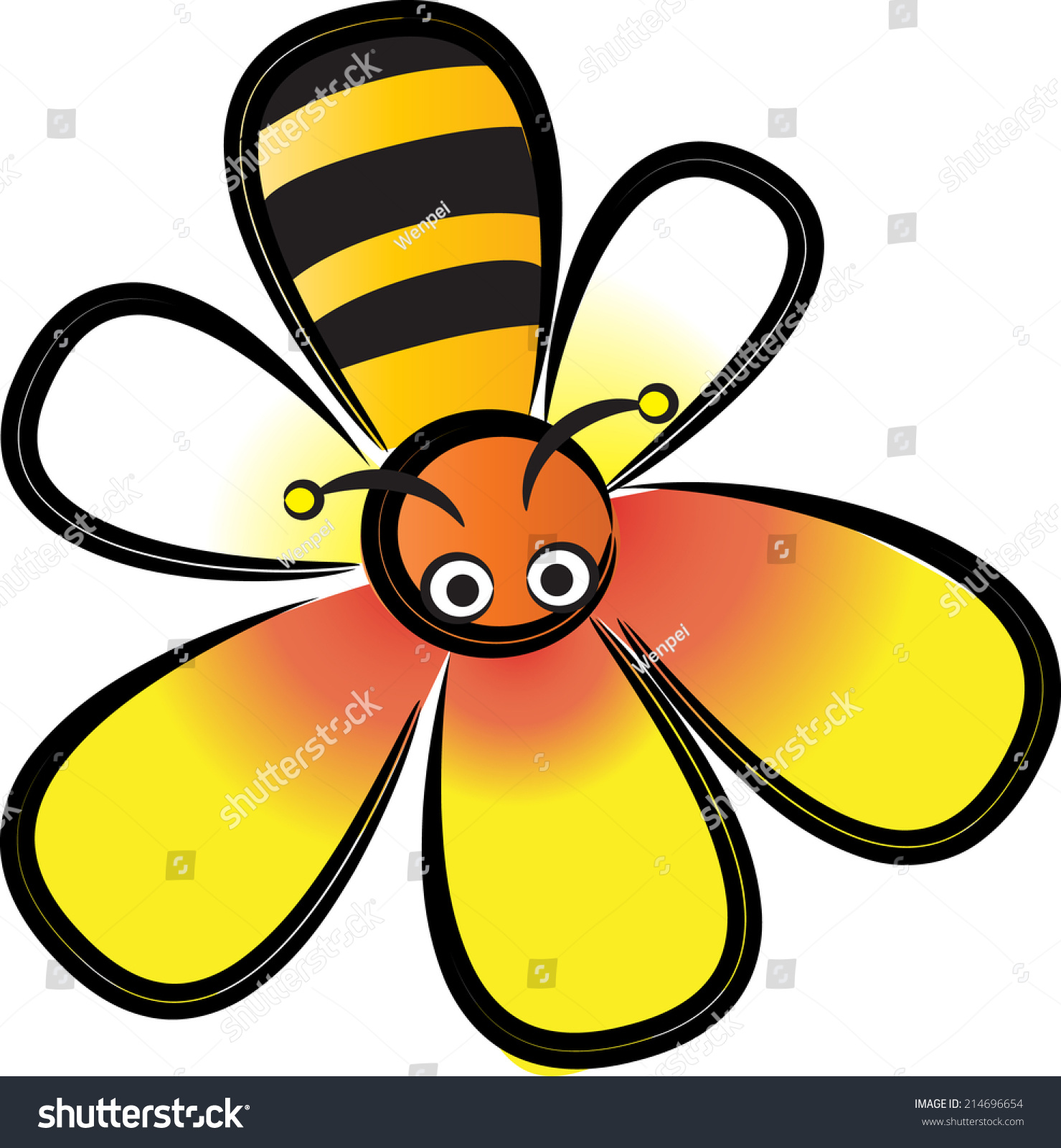 Vector Bee Flower Icon Logo Stock Vector (Royalty Free) 214696654 ...