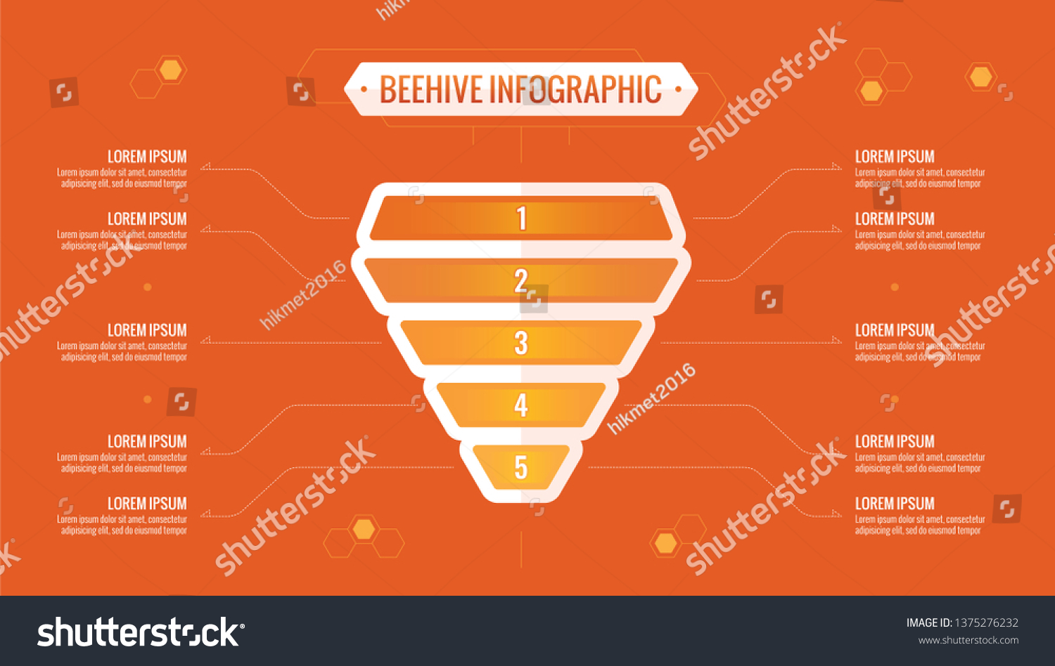 Vector Beehive Infographic Triangle Infographic Stock Vector (Royalty ...