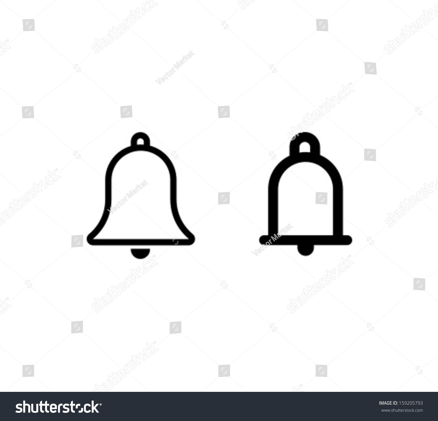 Vector Bell Icon Symbol 스톡 벡터(사용료 없음) 159205793 - Shutterstock