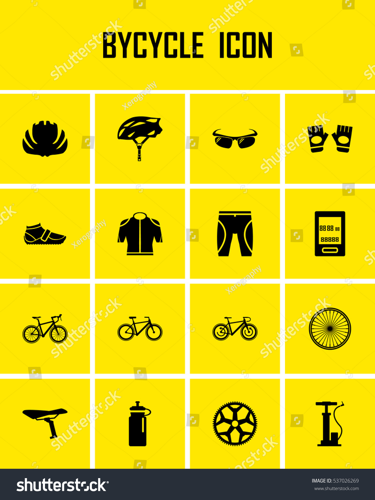 Vector Bicycle Icon Set Mono Symbol 库存矢量图（免版税）537026269 | Shutterstock