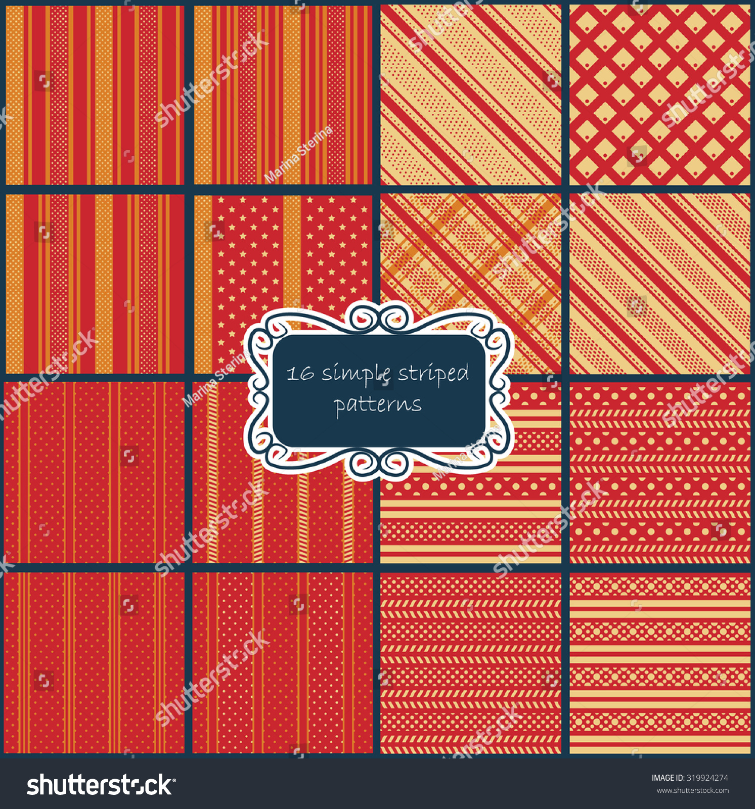 Vector Big Set Retro Red Patterns Stock Vector (Royalty Free) 319924274