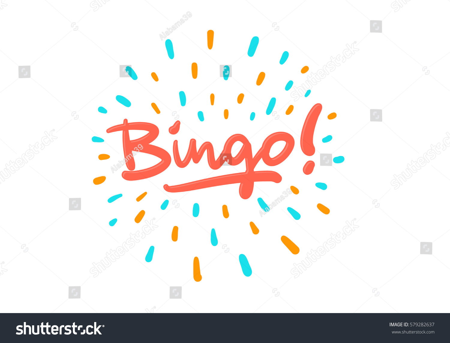 Vector Bingo Lettering Postcard Stock Vector (Royalty Free) 579282637 ...