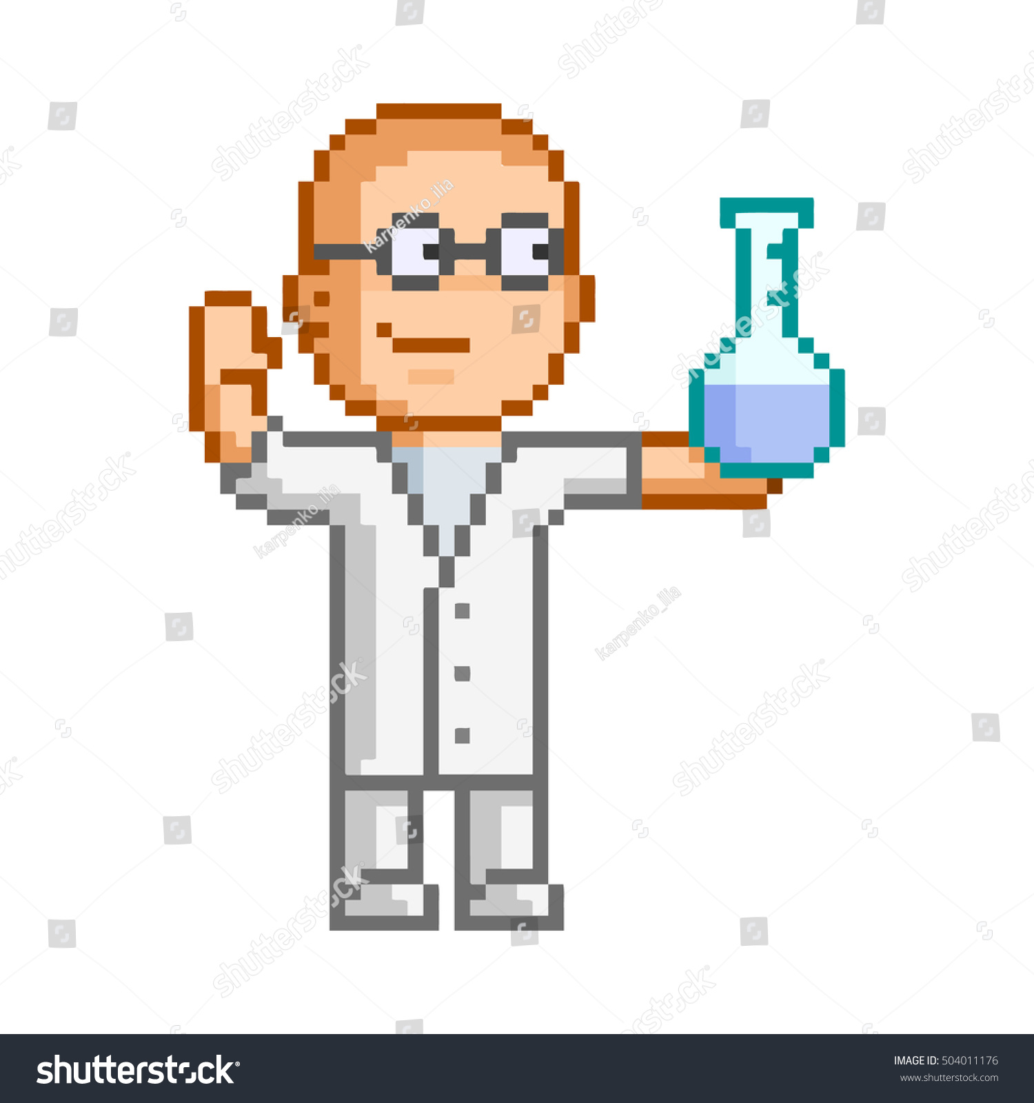 Vector 8bit Pixel Art Scientist On: เวกเตอร์สต็อก (ปลอดค่าลิขสิทธิ์ ...