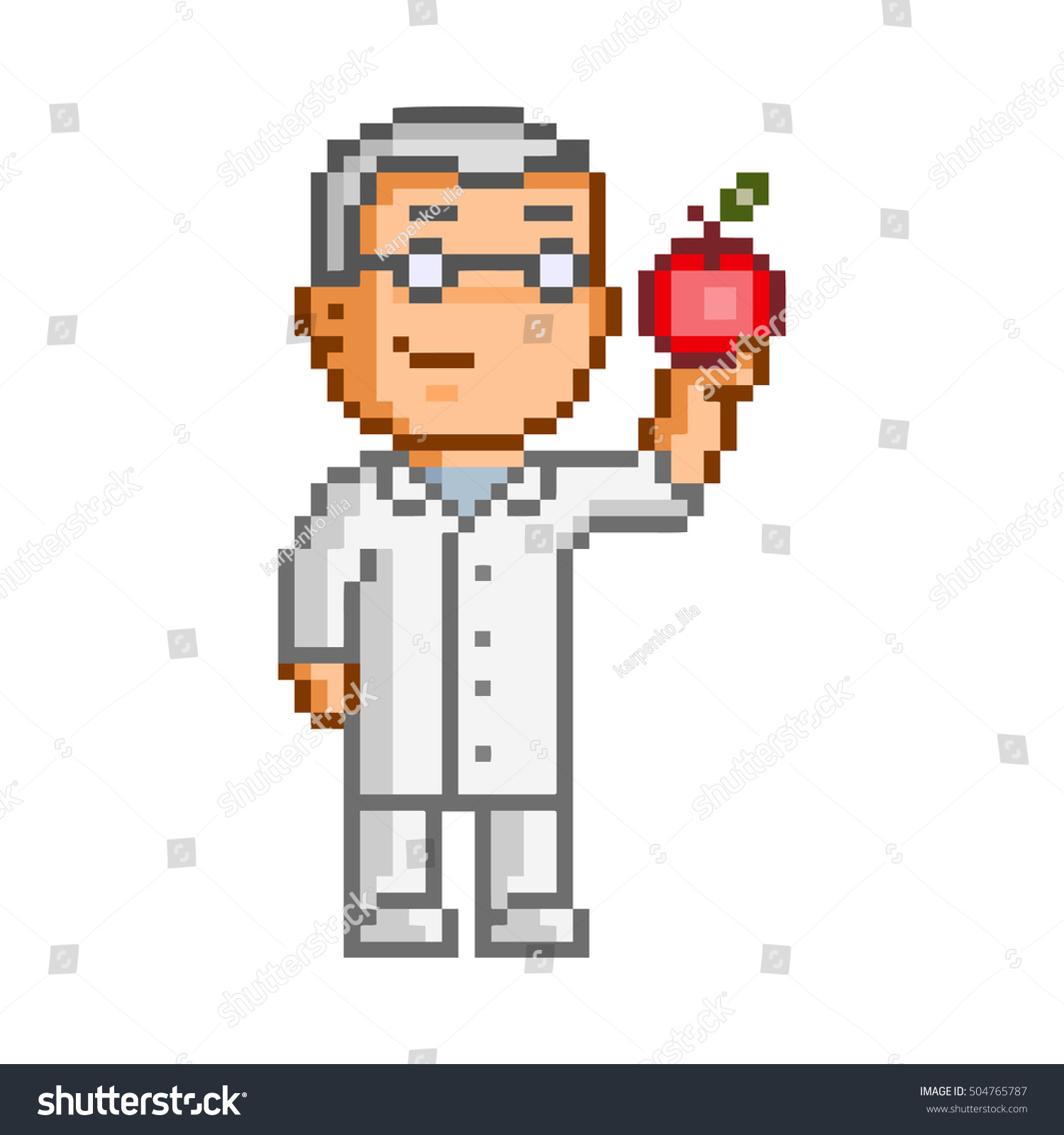 Vector 8bit Pixel Art Scientist On Stock Vector (Royalty Free) 504765787