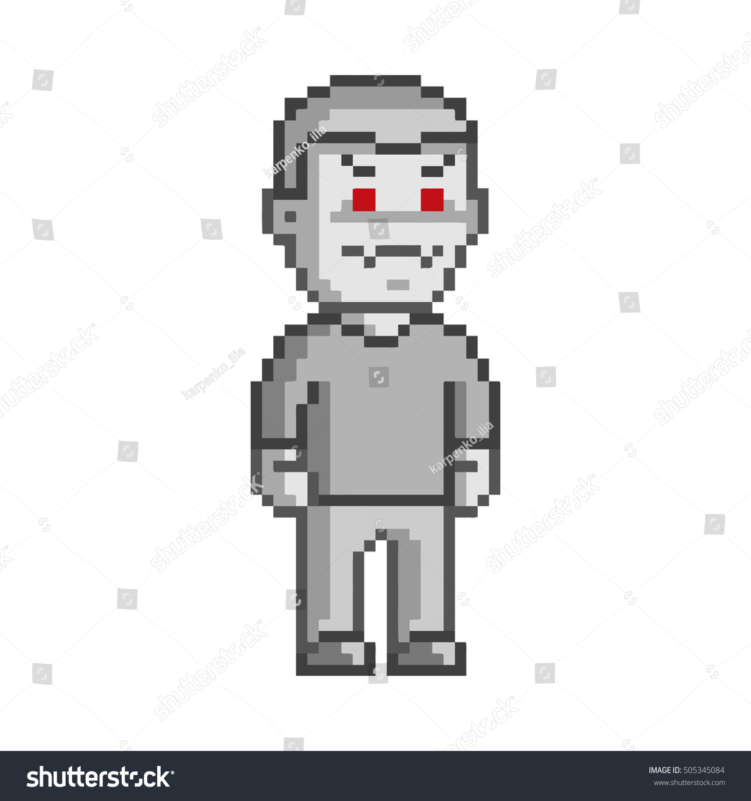 Vector 8bit Pixel Art Vampire On Stock Vector (Royalty Free) 505345084