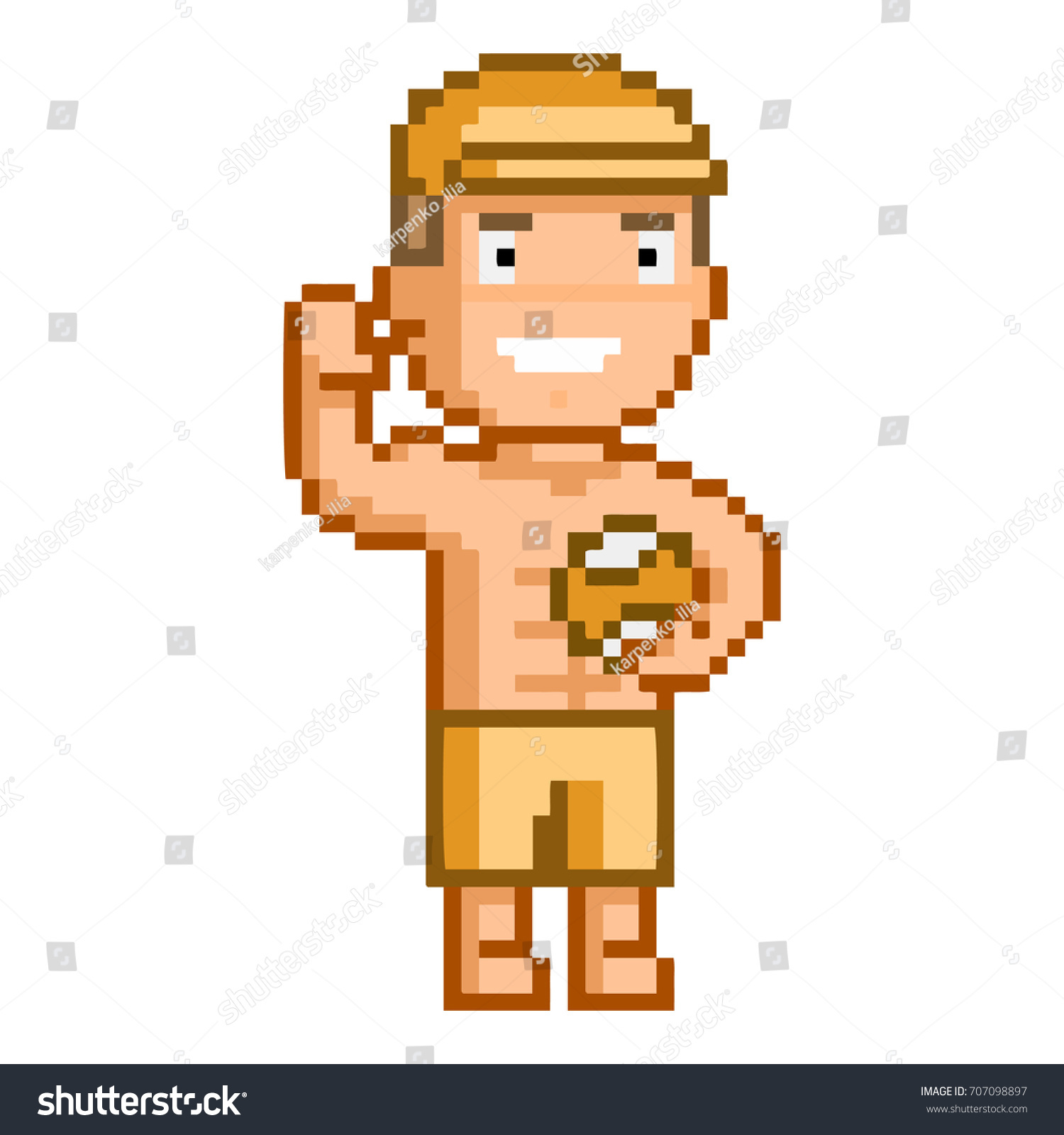 Vector 8bit Pixel Art Volleyball Player Stock Vector (Royalty Free ...