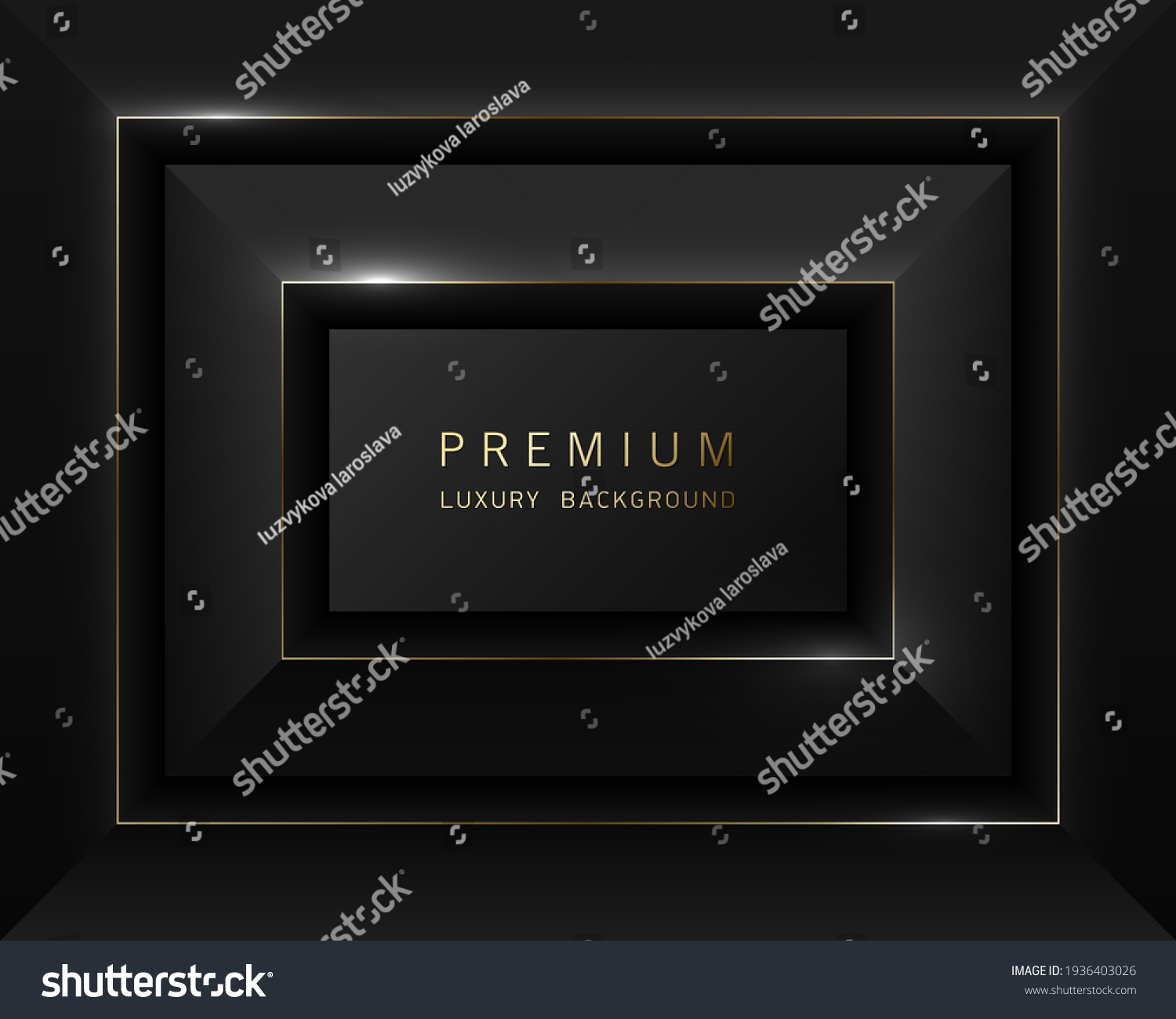 Vector Black Abstract Rectangular Luxury Frame Stock Vector (Royalty ...
