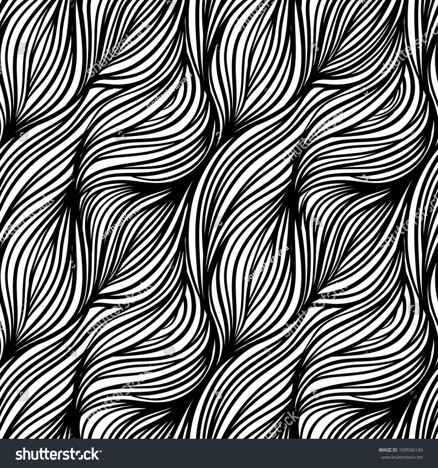 Vector Black White Abstract Handdrawn Pattern Stock Vector (Royalty ...
