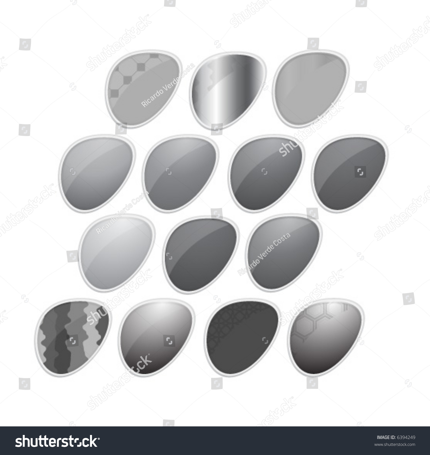 Vector Black White Buttons Stock Vector (Royalty Free) 6394249 ...