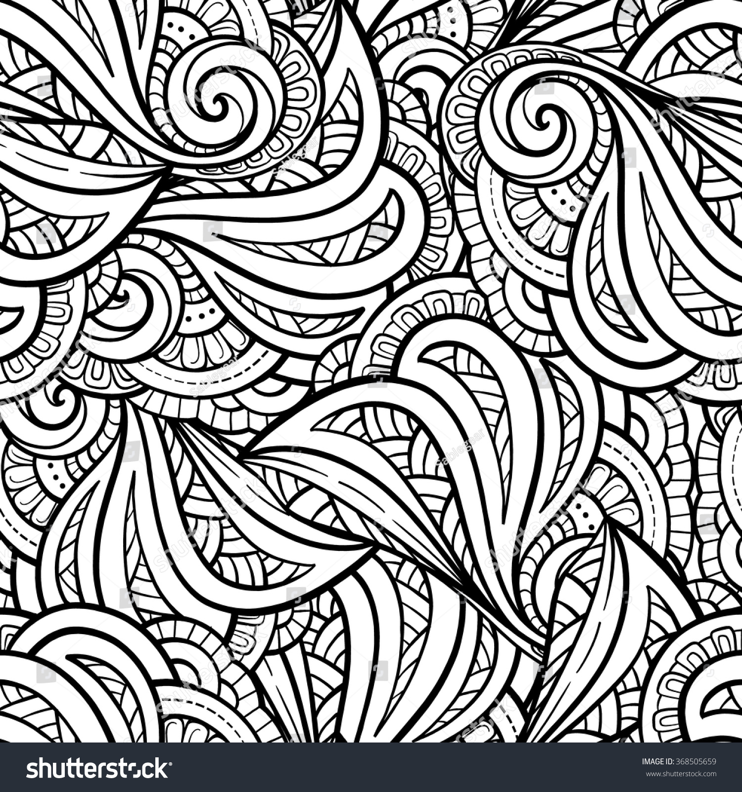 Vector Black White Decorative Elements Seamless Stock Vector Royalty