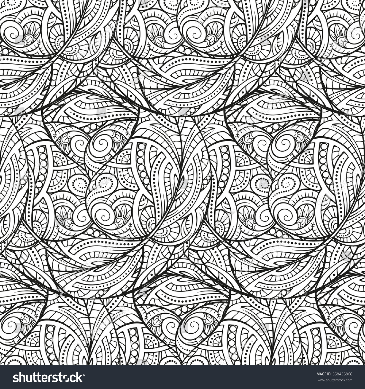 Vector Black White Decorative Elements Seamless Stock Vector Royalty