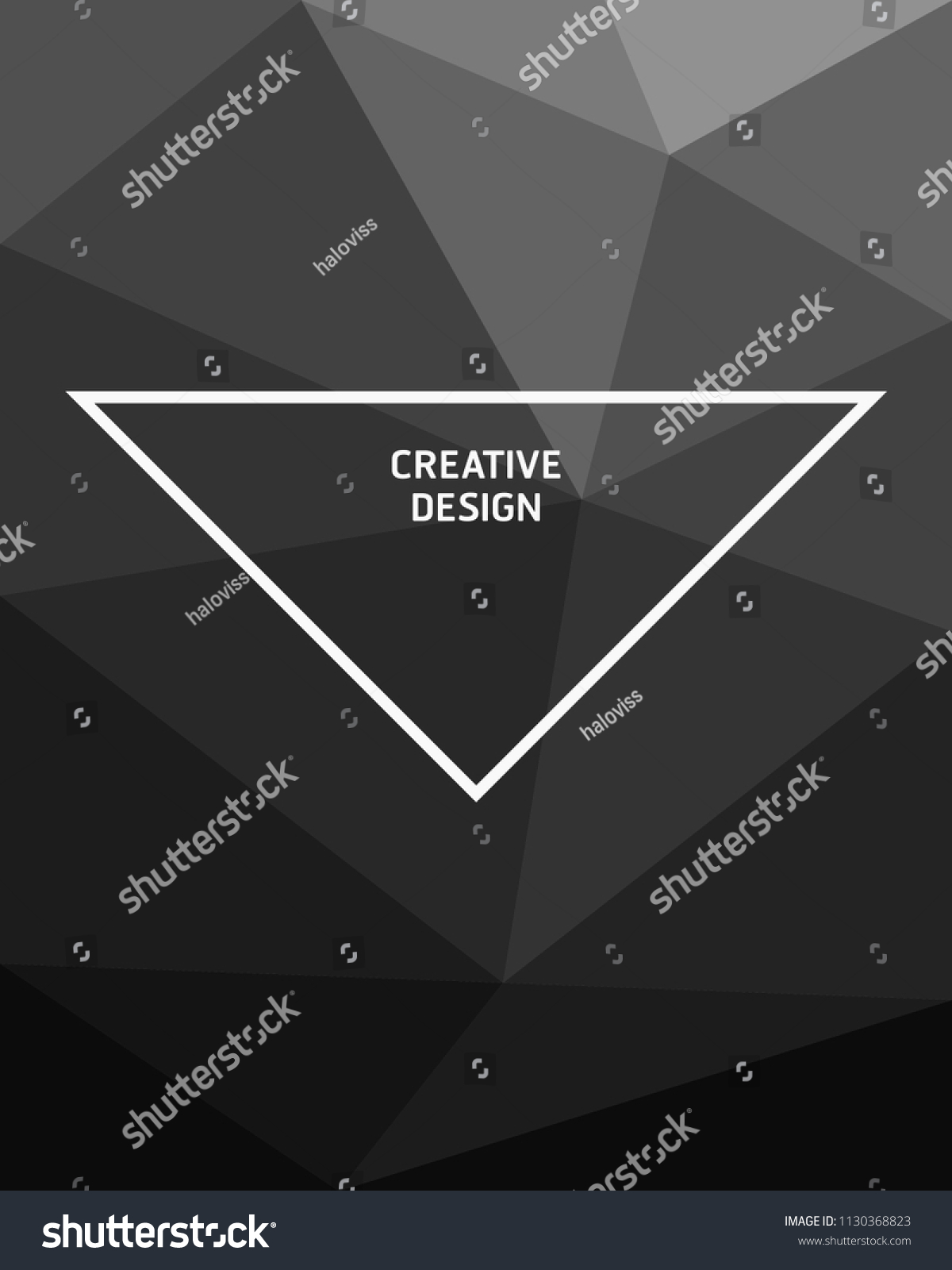 Vector Black White Geometric Shape Triangle Stock Vector (Royalty Free ...