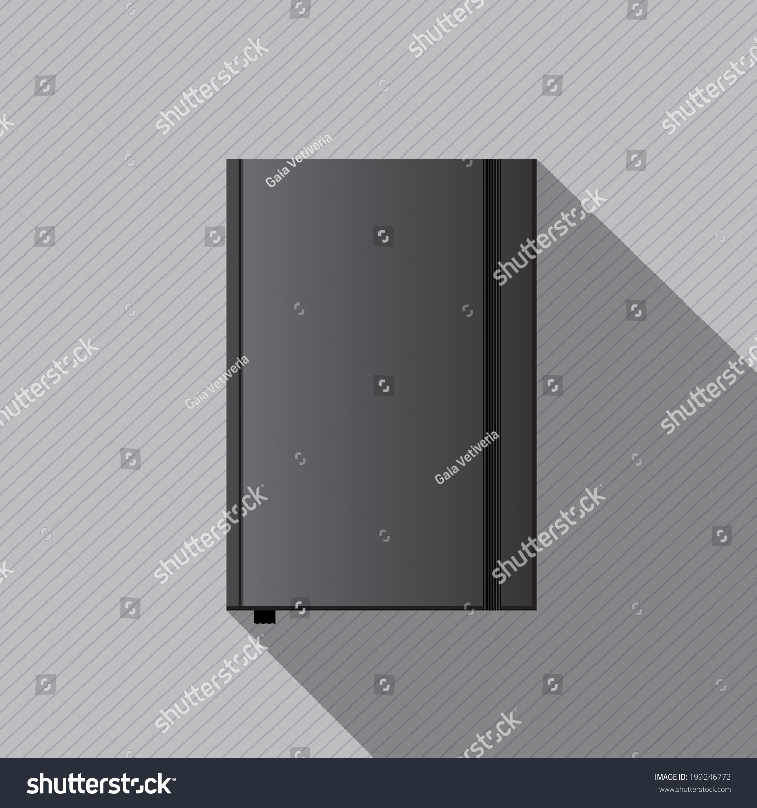Vector Black Blank Notebook Cover Template: vector de stock (libre de ...
