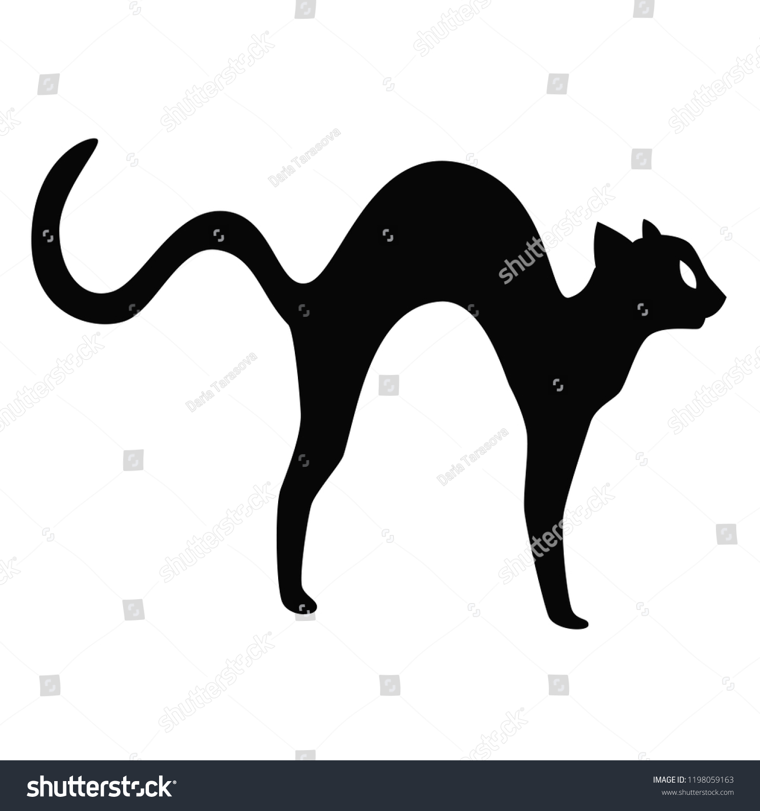 Vector Black Cat Stock Vector (Royalty Free) 1198059163 | Shutterstock