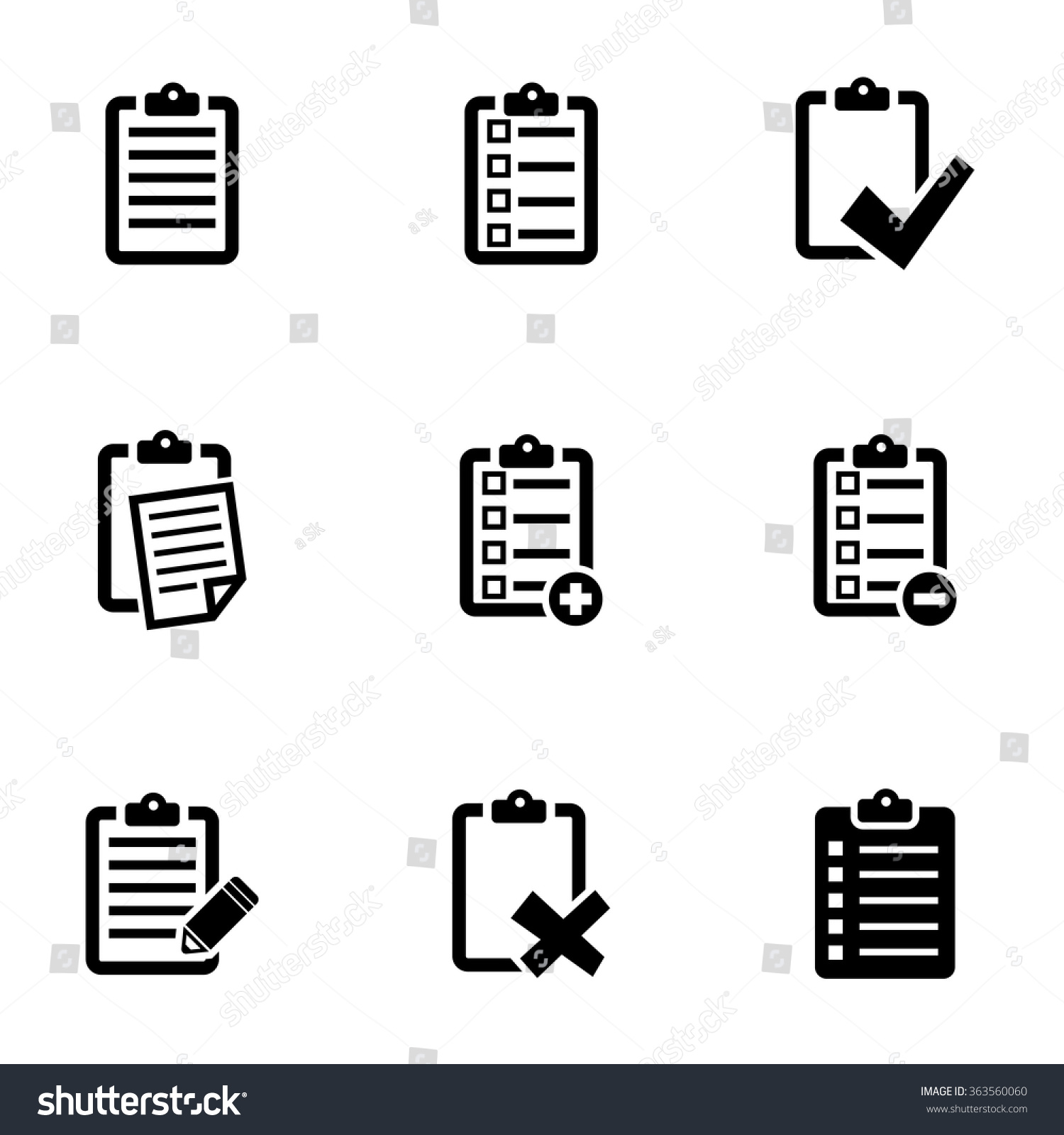 Vector Black Check List Icon Set: Vector có sẵn (miễn phí bản quyền ...