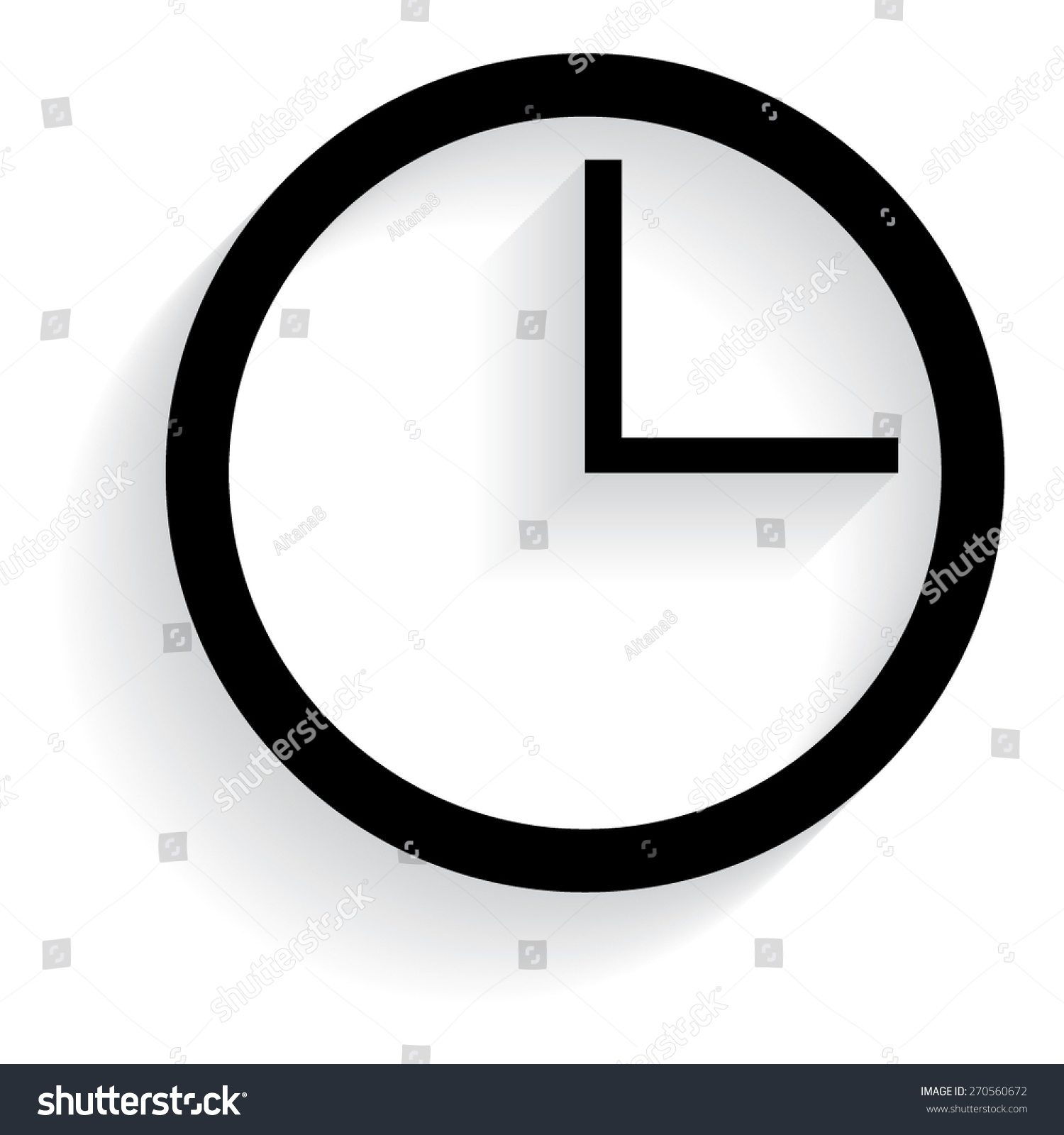 Vector Black Clocks Icons Shadow Stock Vector (Royalty Free) 270560672 ...