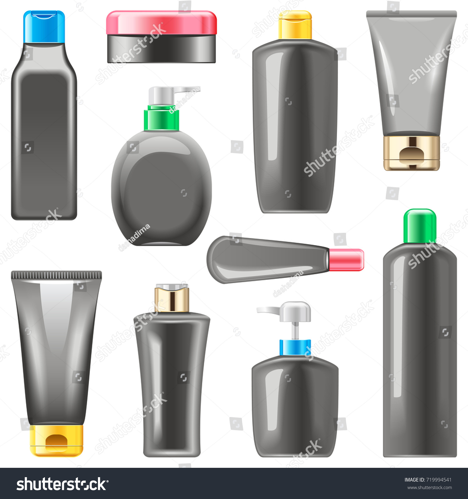 Vector Black Cosmetic Packaging Stock Vector (Royalty Free) 719994541 ...