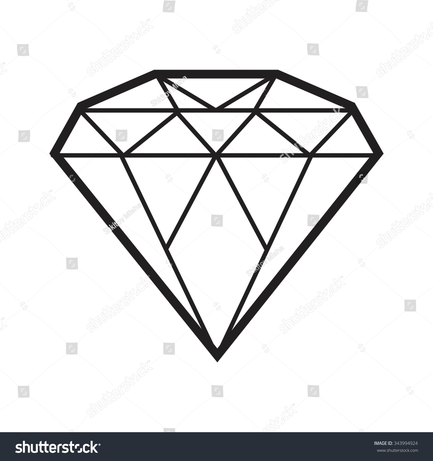 Vector Black Diamond Icon: vector de stock (libre de regalías ...