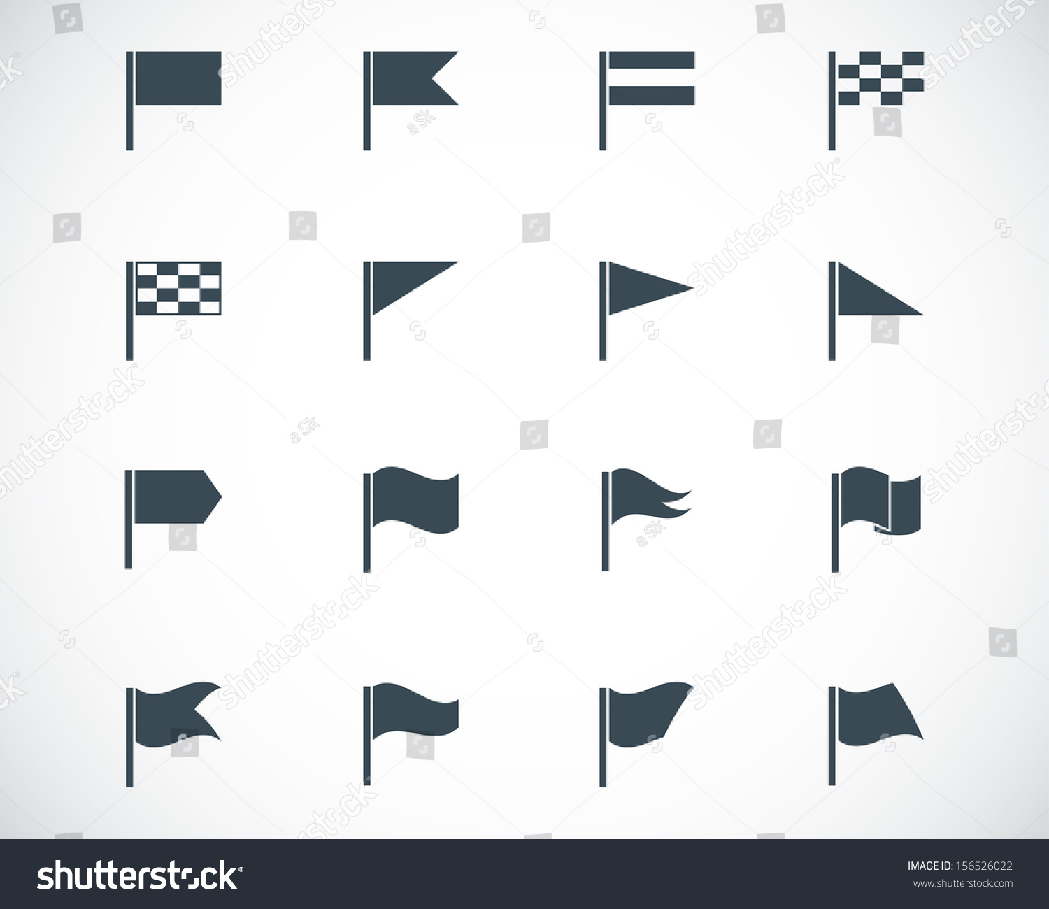 Image vectorielle ensemble d'icônes de drapeau : image vectorielle de ...