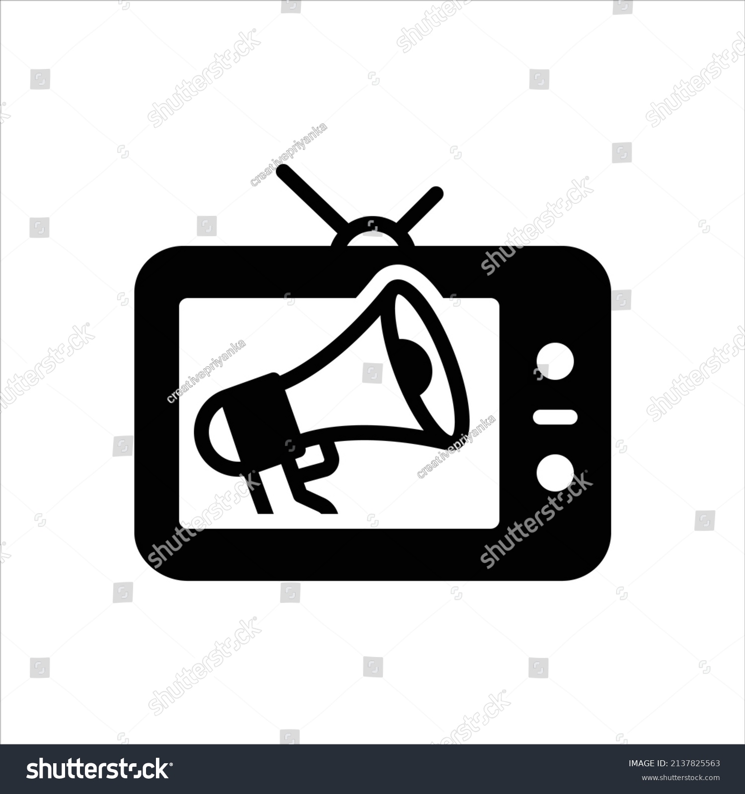 Vector Black Icon Advert Stock Vector (Royalty Free) 2137825563 ...