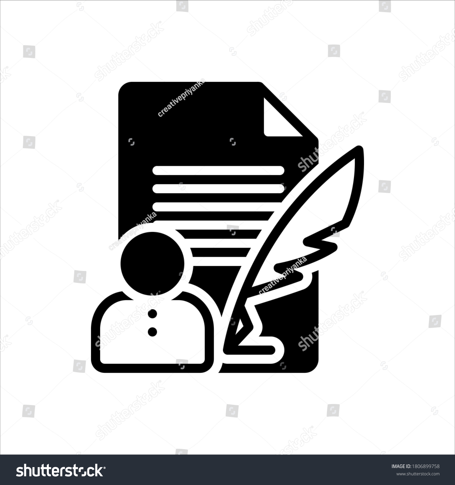 Vector Black Icon Author Stock Vector (Royalty Free) 1806899758 ...