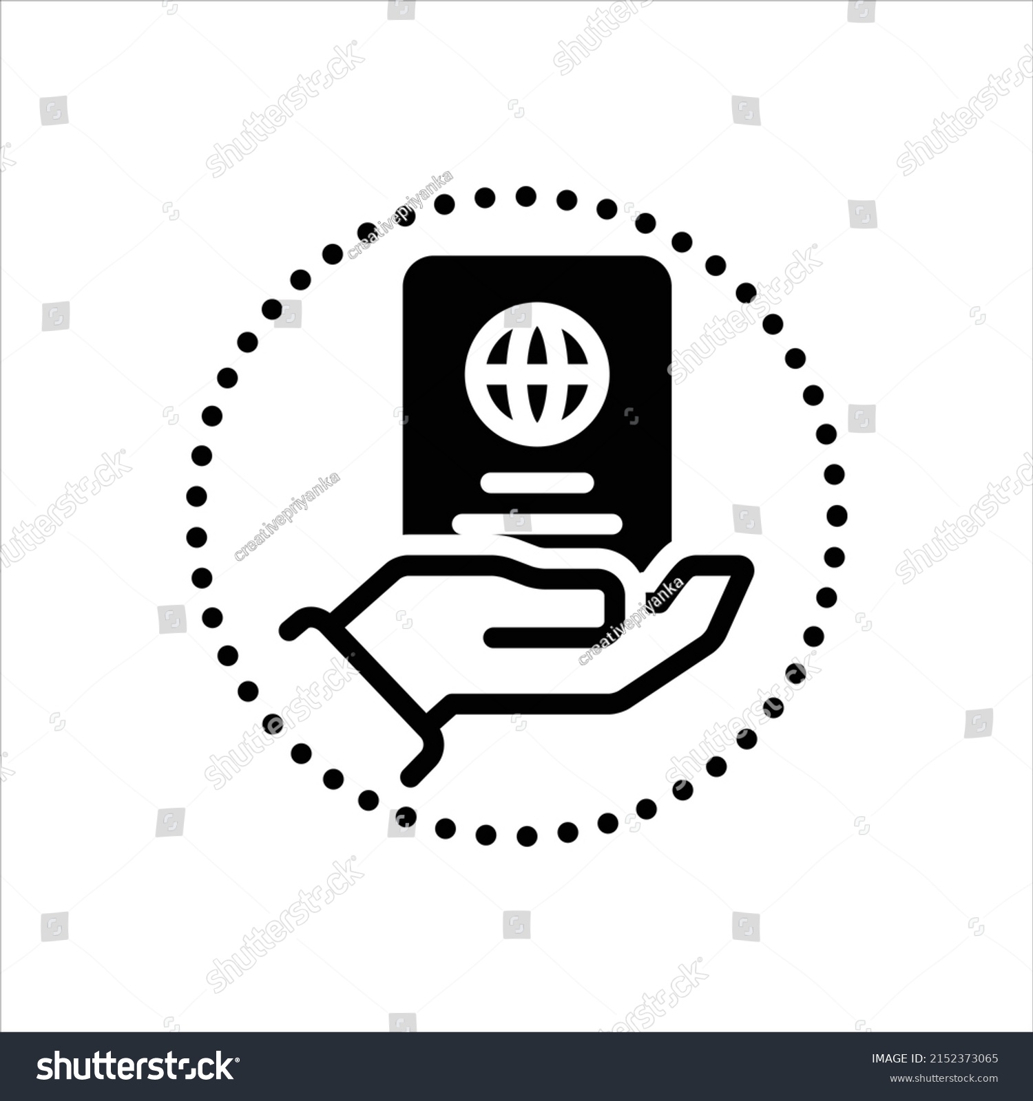 Vector Black Icon Citizenship Stock Vector (Royalty Free) 2152373065 ...
