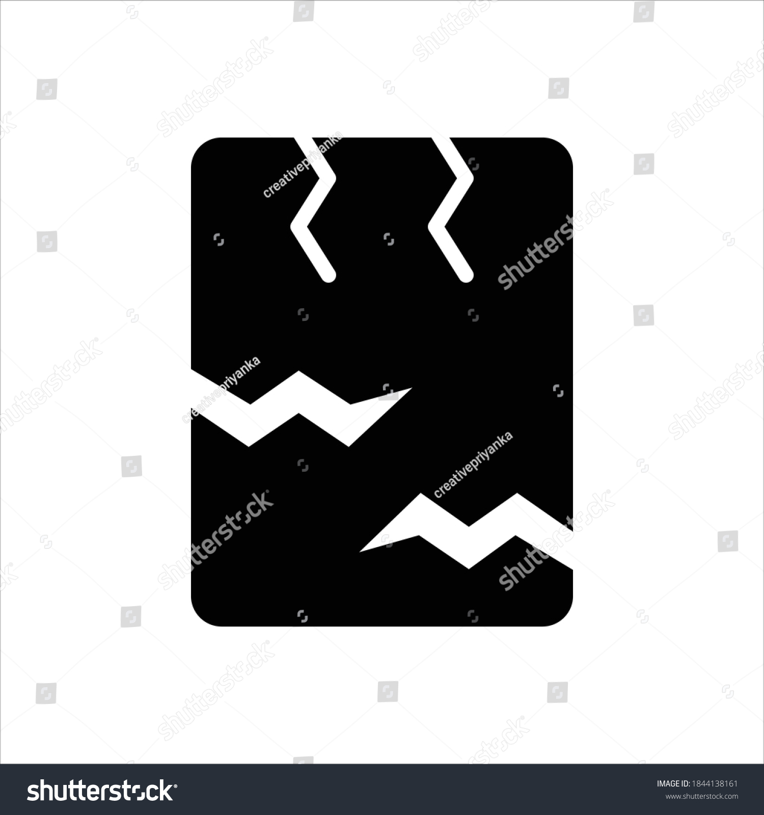 Vector Black Icon Crack Stock Vector (Royalty Free) 1844138161 ...