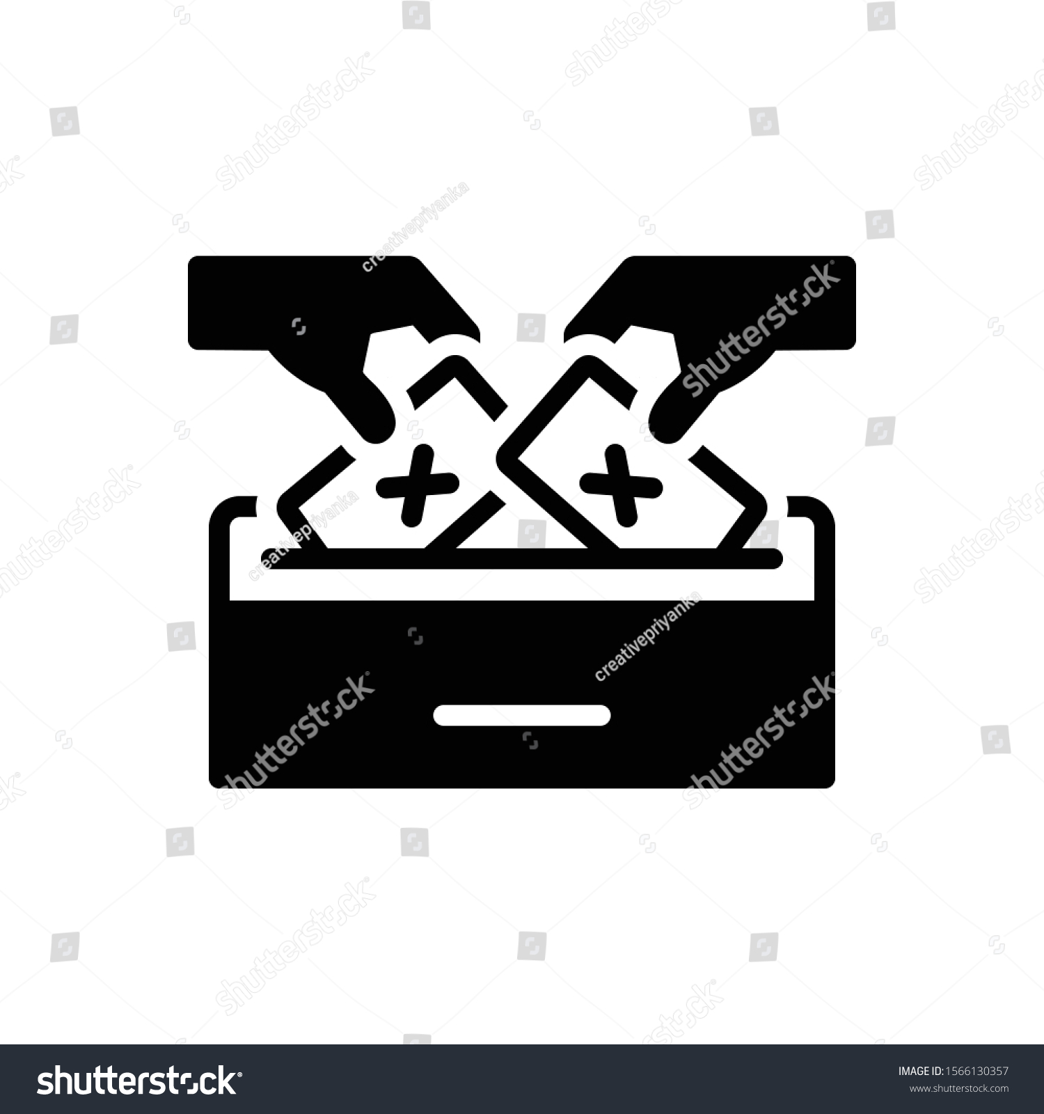 Vector Black Icon Democracy Stock Vector (Royalty Free) 1566130357 ...