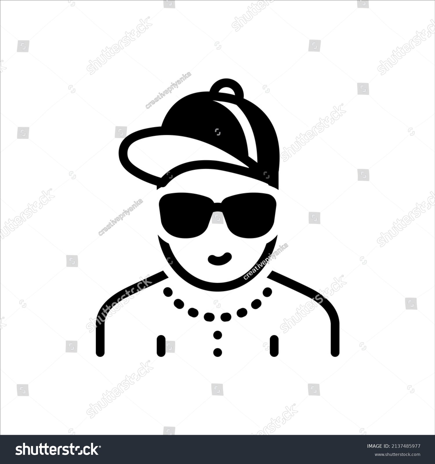 Vector Black Icon Dude Stock Vector (Royalty Free) 2137485977 ...