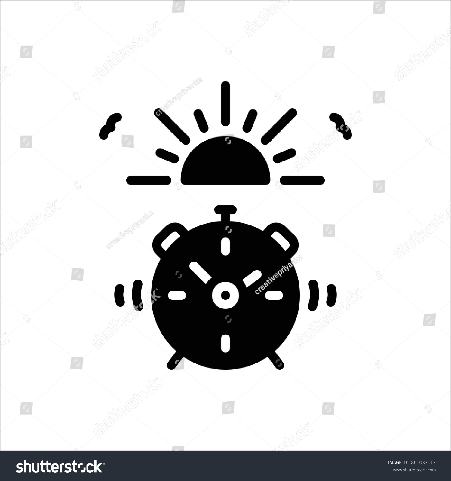 Vector Black Icon Early Stock Vector (Royalty Free) 1861037017
