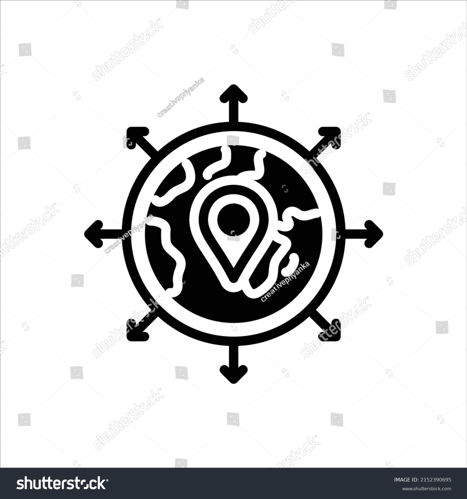 Vector Black Icon Expansion Stock Vector (Royalty Free) 2152390695 ...
