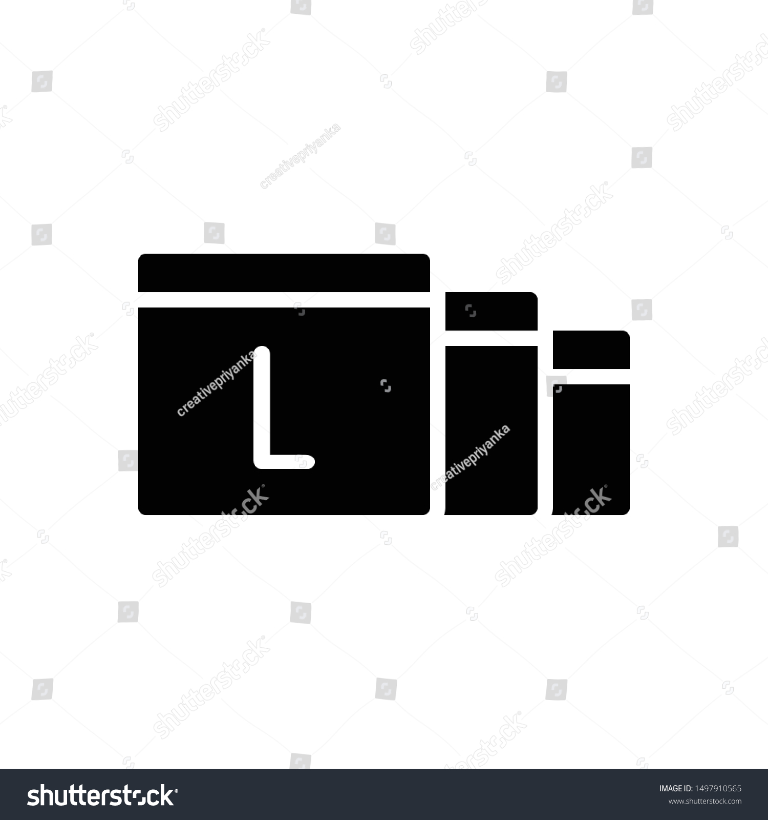 Vector Black Icon Extent Stock Vector (Royalty Free) 1497910565 ...