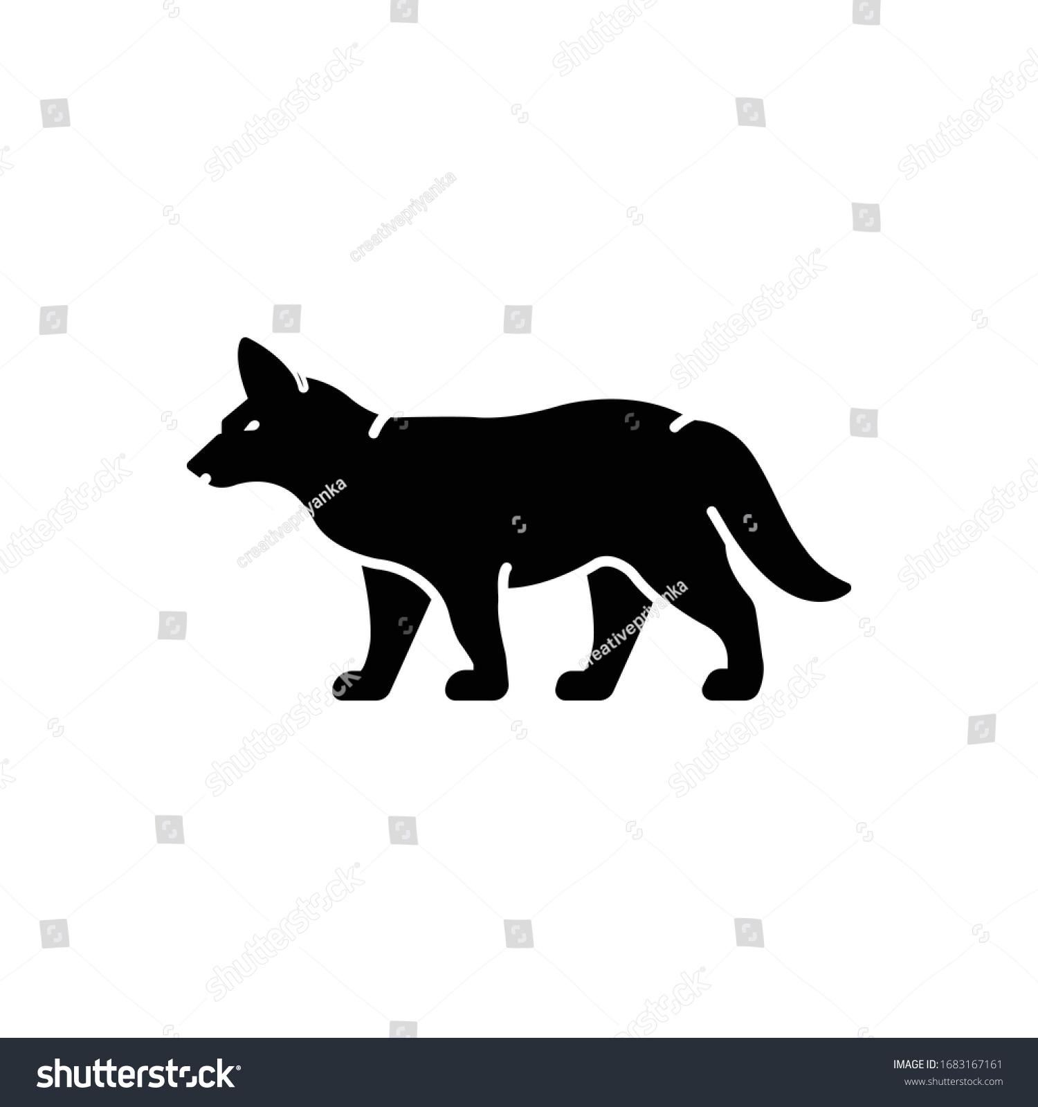 Vector Black Icon Fox Stock Vector (Royalty Free) 1683167161 | Shutterstock