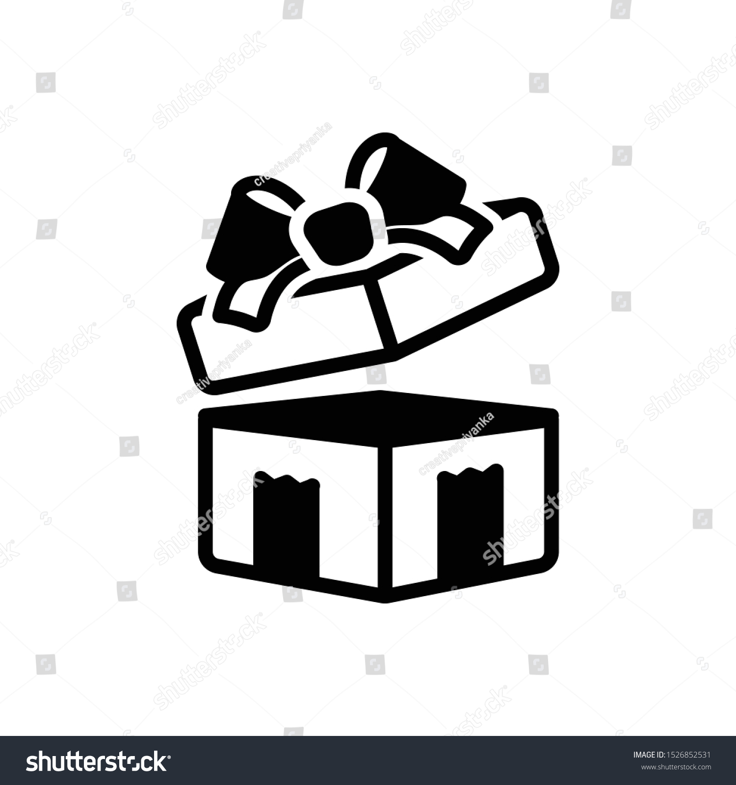 Vector Black Icon Gifted Stock Vector (Royalty Free) 1526852531